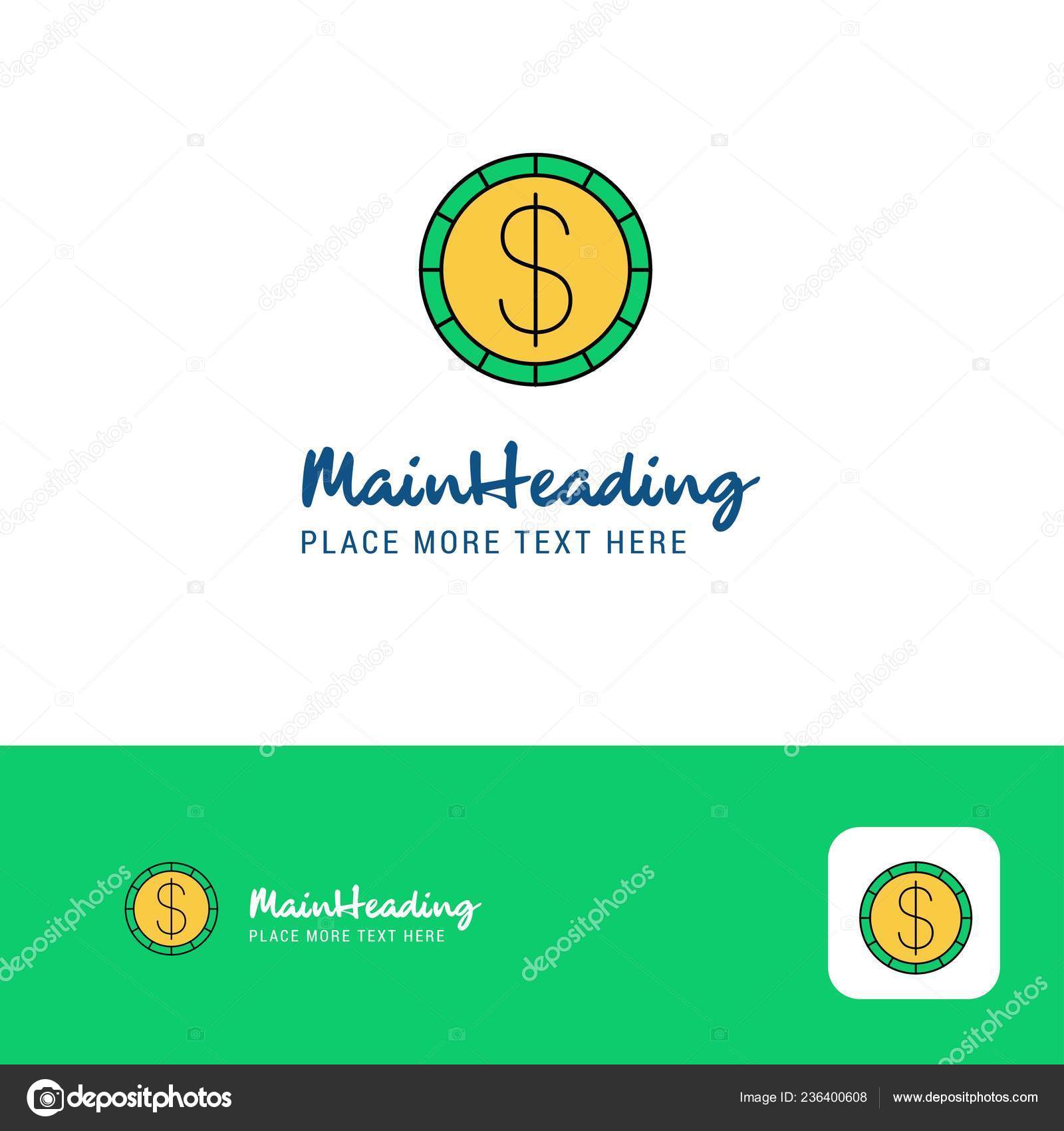 Creative Dollar Logo Design Flat Color Logo Place Tagline Vector Stock ...