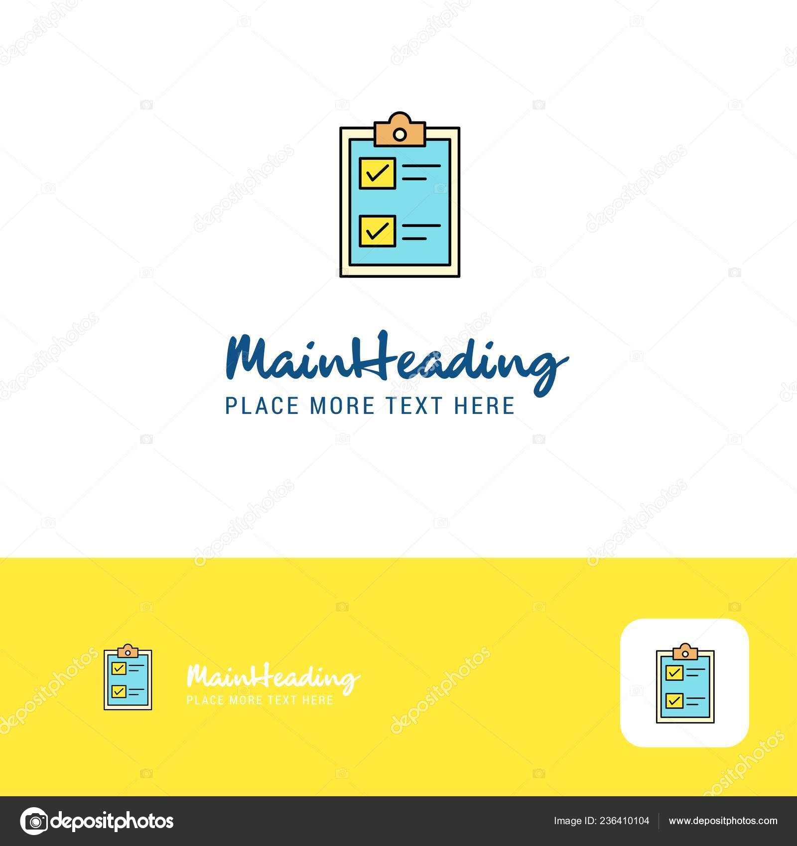 Creative Check List Logo Design Flat Color Logo Place Tagline Stock ...