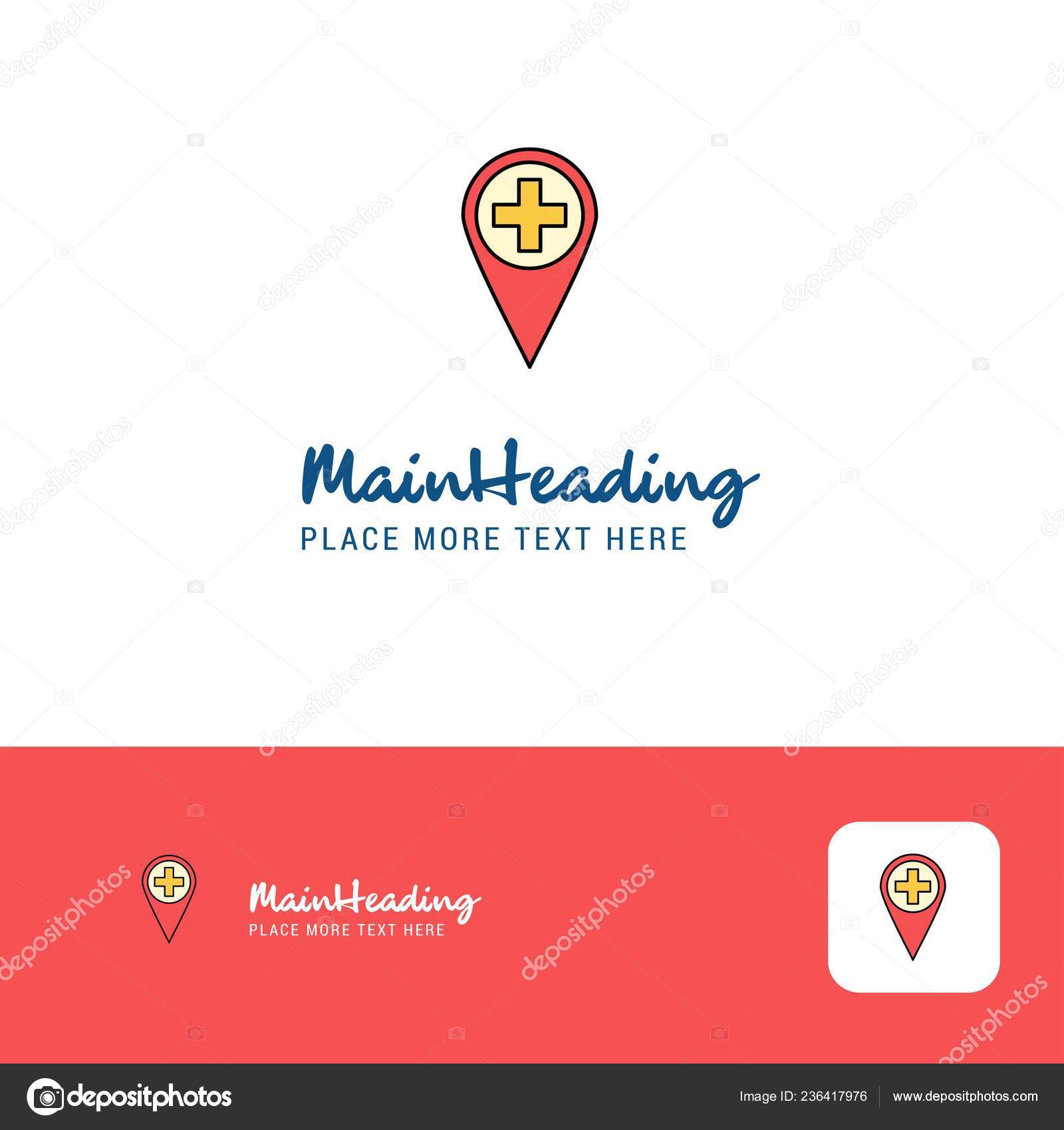 Creative Hospital Location Logo Design Flat Color Logo Place Tagline ...