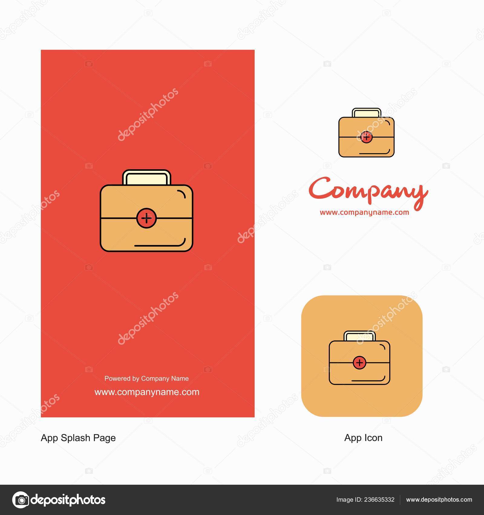 First Aid Box Company Logo App Icon Splash Page Design Stock Vector by ...