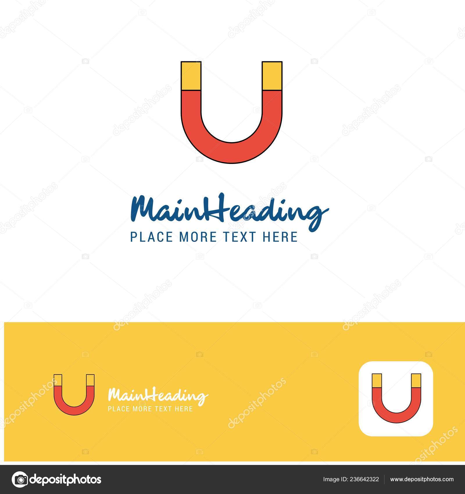 Creative Magnet Logo Design Flat Color Logo Place Tagline Vector Stock ...