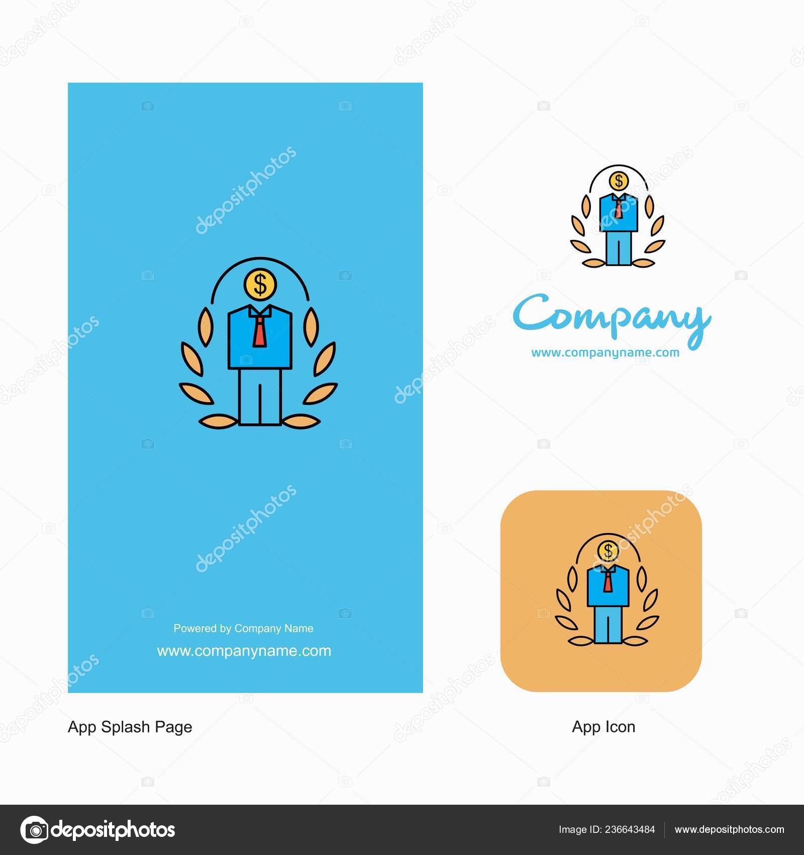 Employee Company Logo App Icon Splash Page Design Creative Business ...