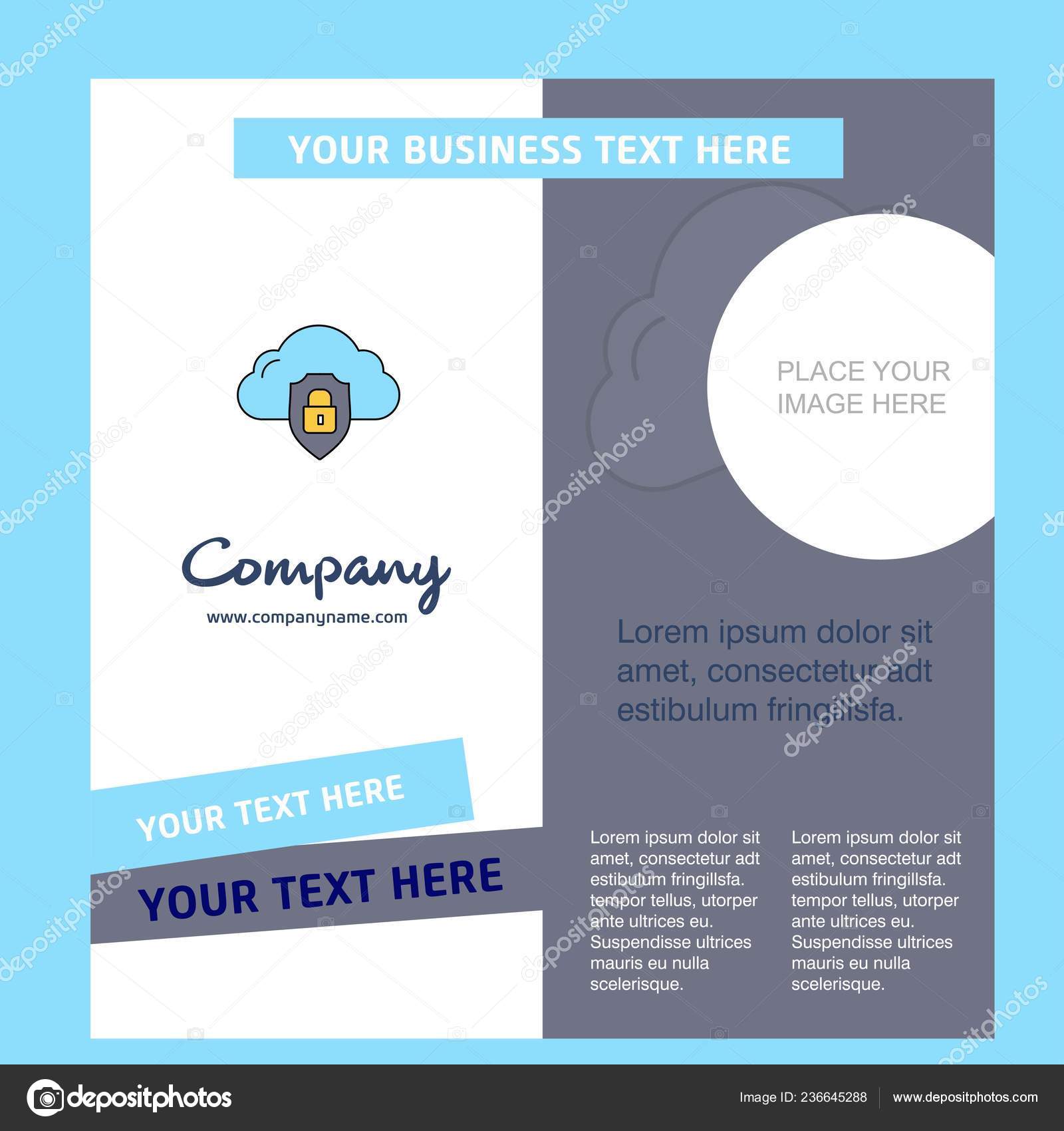Cloud Protected Company Brochure Template Vector Busienss Template ...