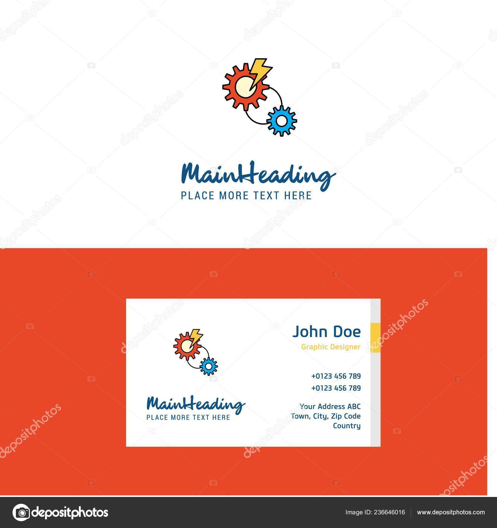 Flat Gear Logo Visiting Card Template Busienss Concept Logo Design ...