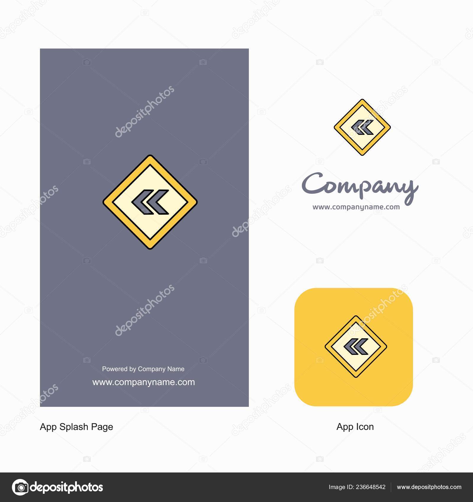 Left Arrow Road Sign Board Company Logo App Icon Splash Stock Vector ...