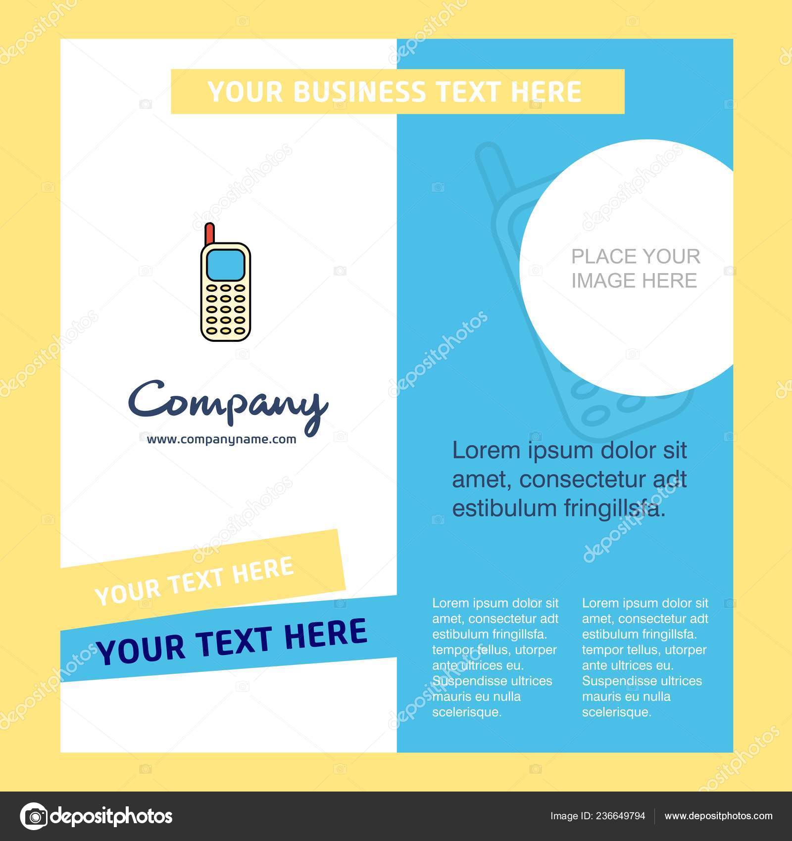 Mobile Phone Company Brochure Template Vector Busienss Template Stock ...