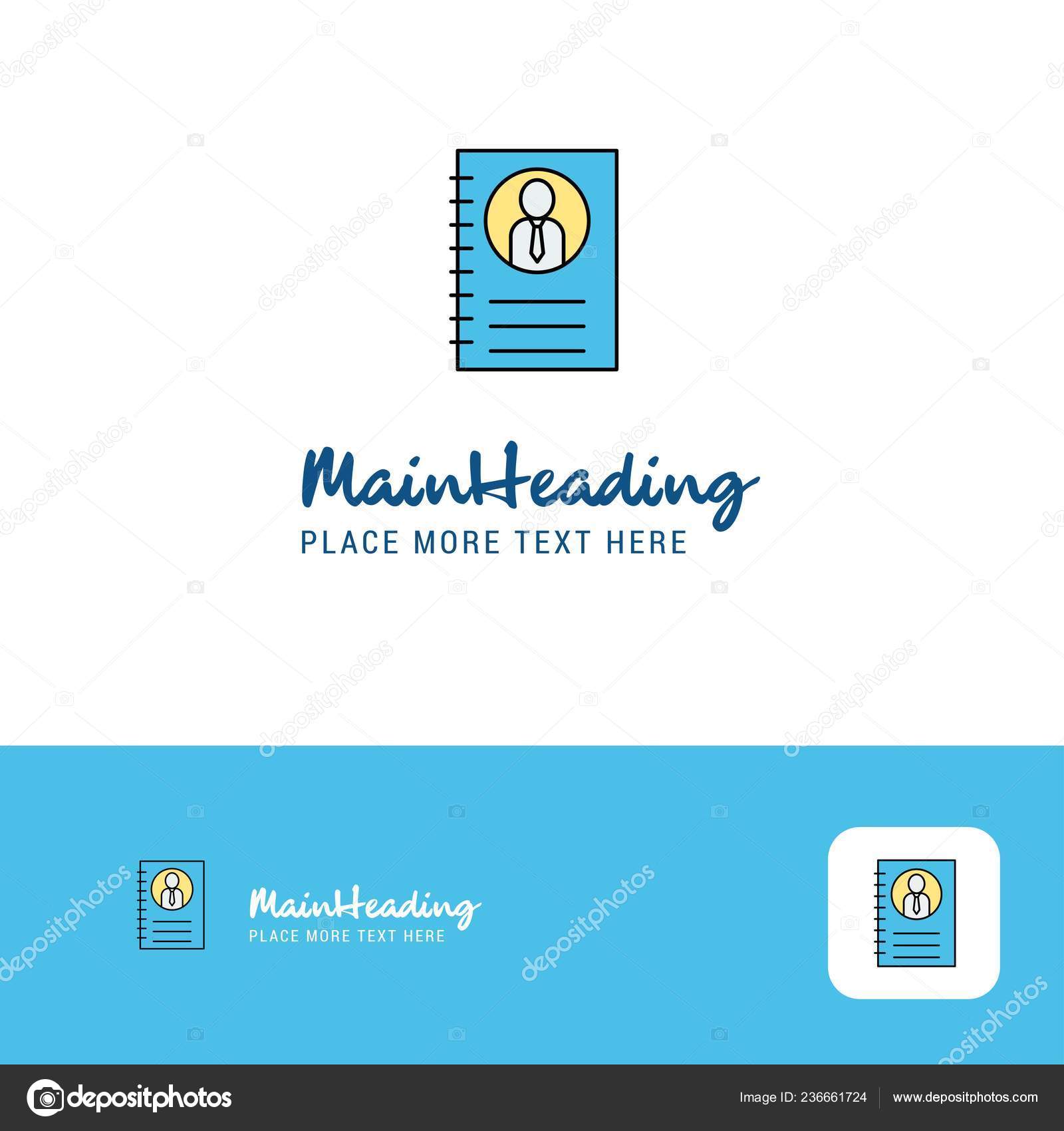 Creative Personal Diary Logo Design Flat Color Logo Place Tagline Stock ...