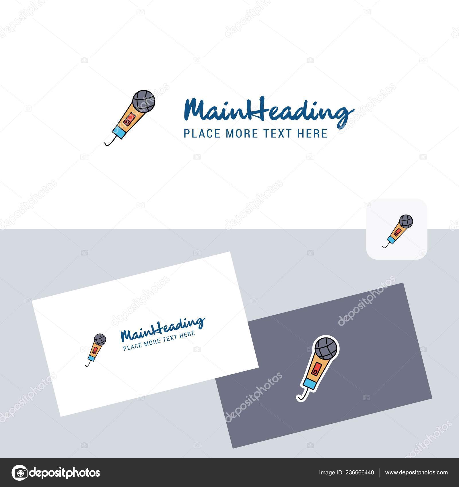 Microphone Vector Logotype Business Card Template Elegant Corporate ...