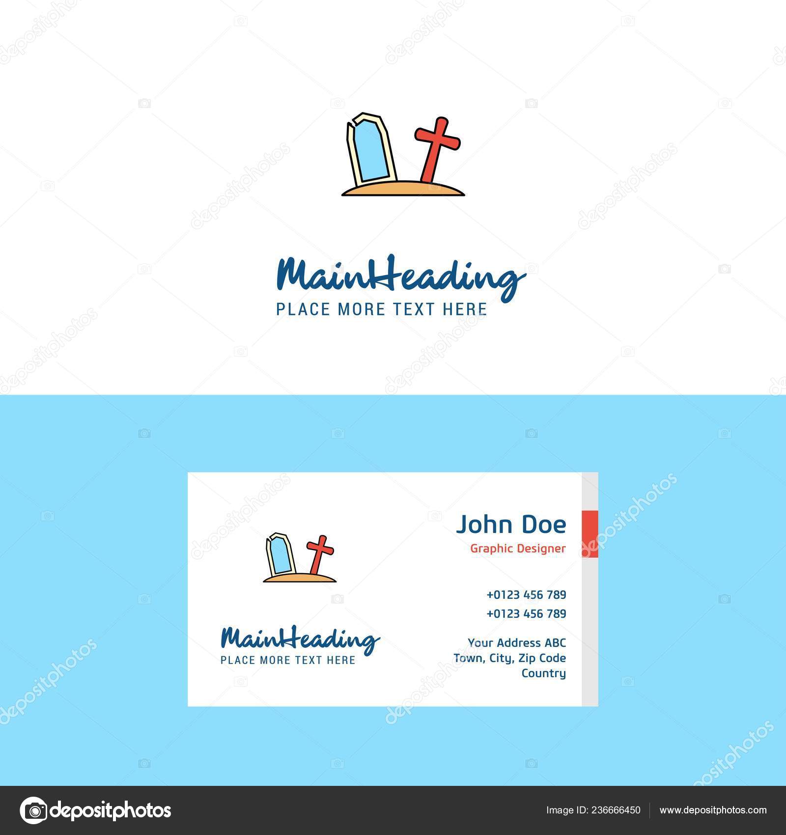 Flat Graveyard Logo Visiting Card Template Busienss Concept Logo Design ...