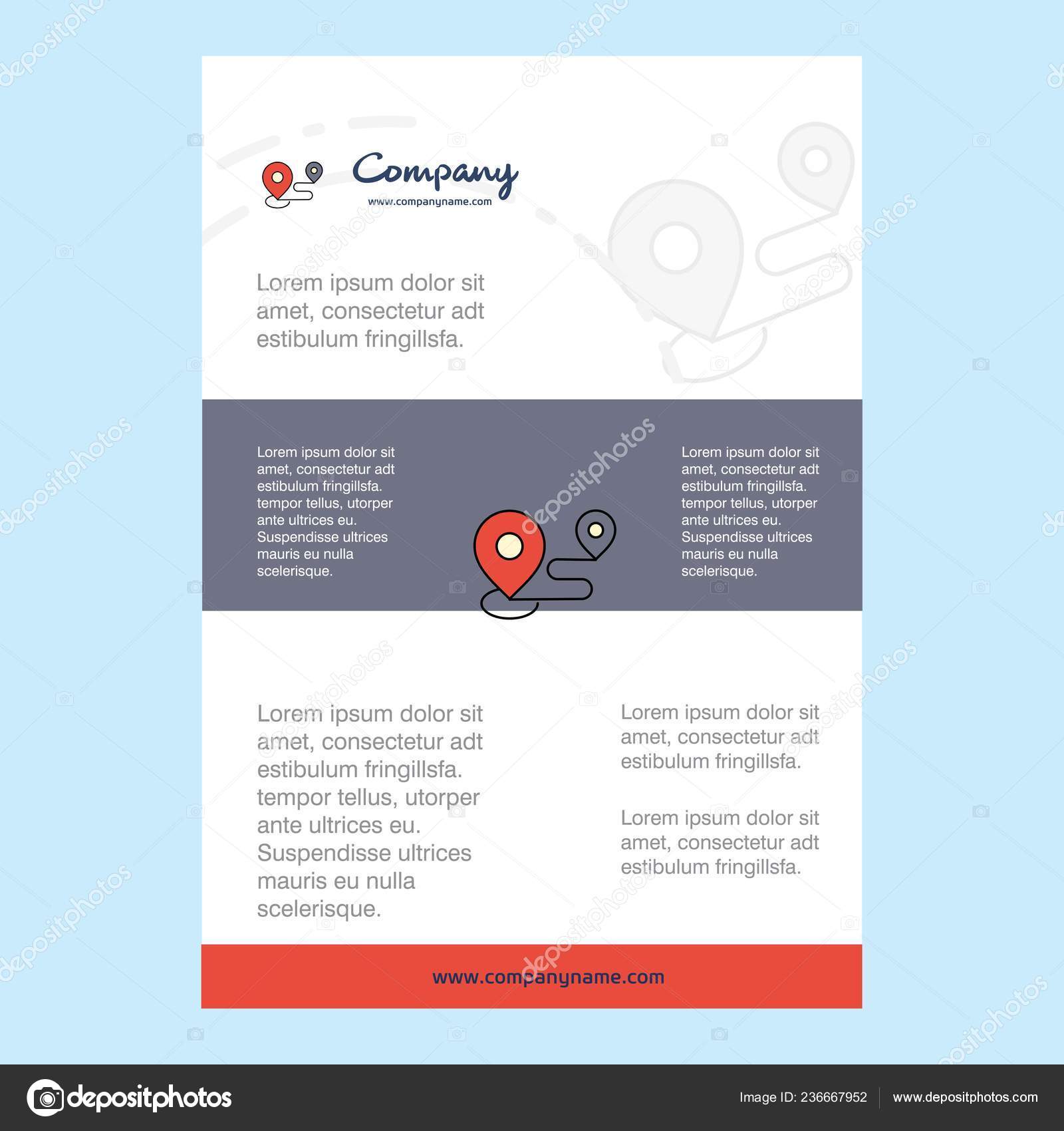 Tata Letak Templat Untuk Rute Peta Profil Comany Laporan Tahunan Vektor ...