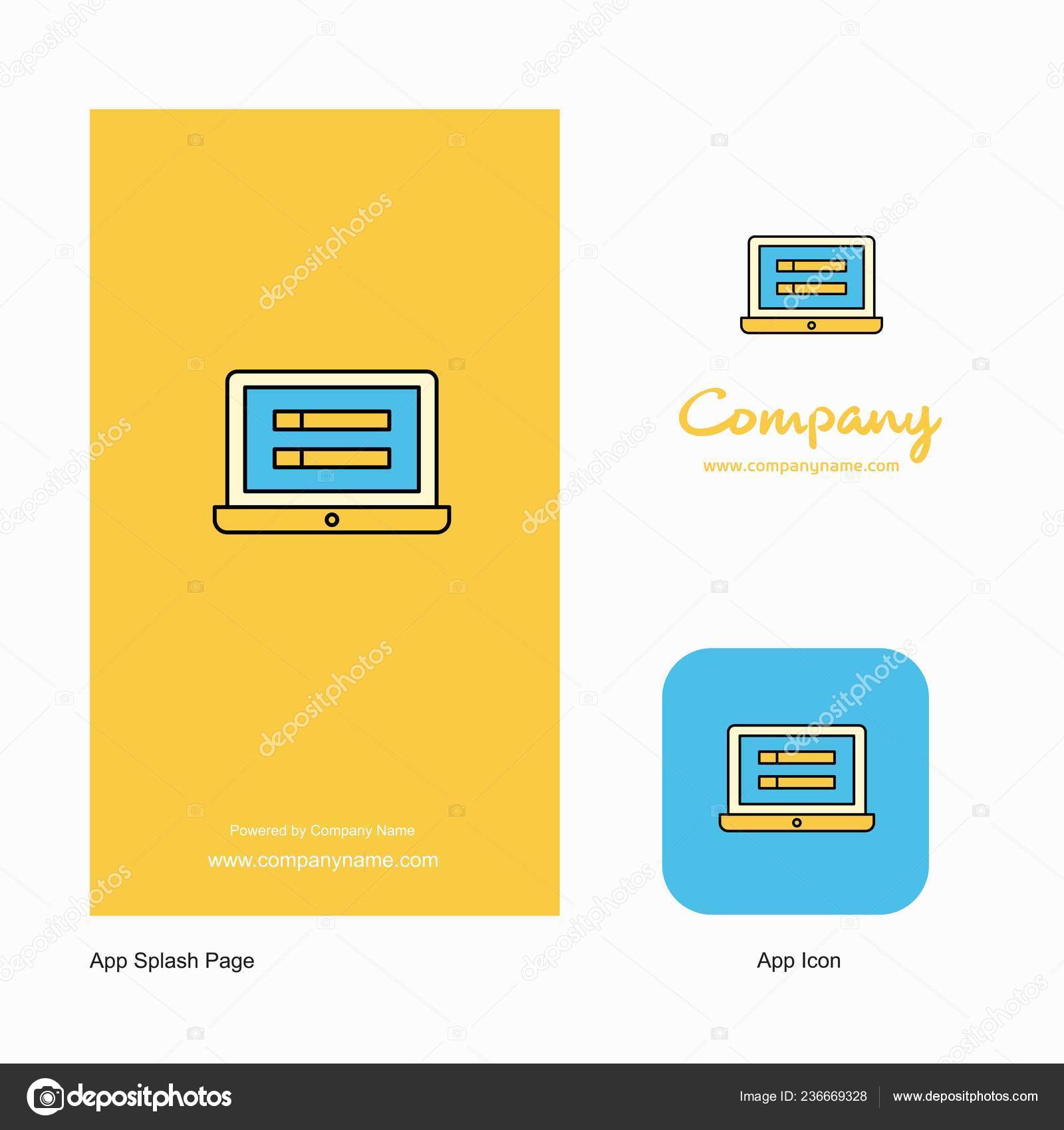 Laptop Company Logo App Icon Splash Page Design Creative Business Stock ...