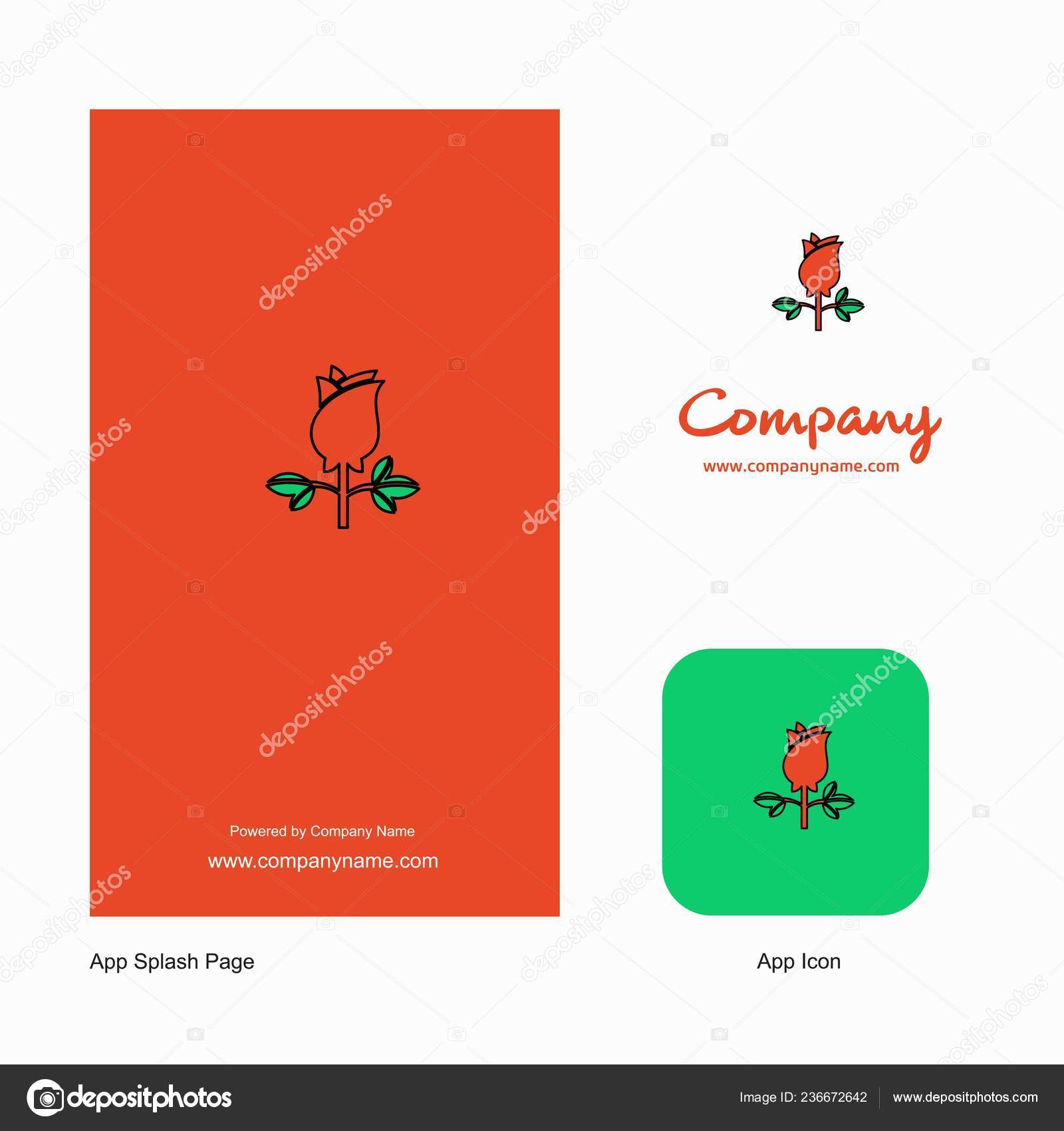 Rose Company Logo App Icon Splash Page Design Creative Business Stock ...