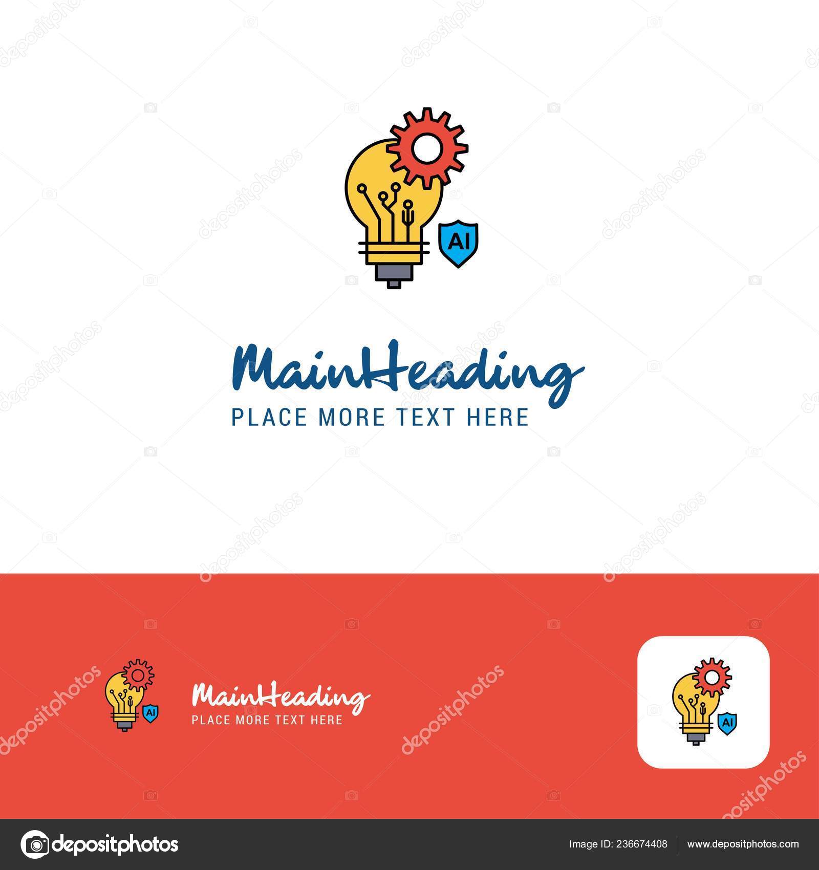 Creative Bulb Setting Logo Design Flat Color Logo Place Tagline Stock ...