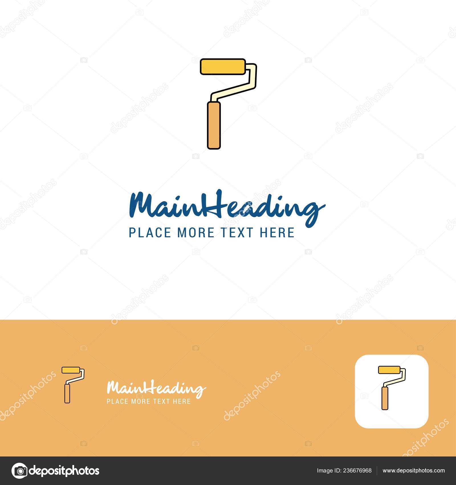 Creative Paint Roller Logo Design Flat Color Logo Place Tagline Stock ...