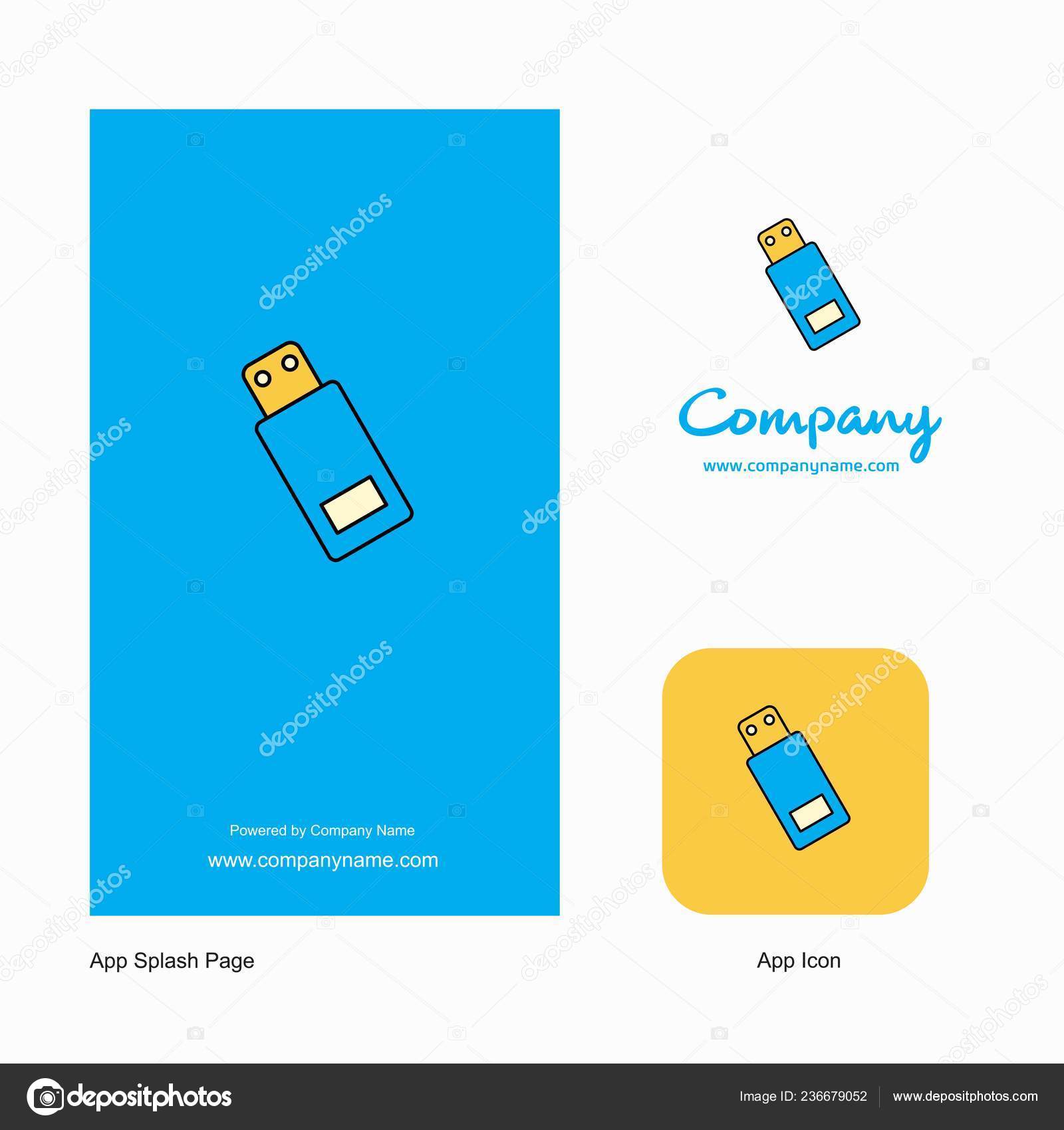 Usb Company Logo App Icon Splash Page Design Creative Business Stock ...