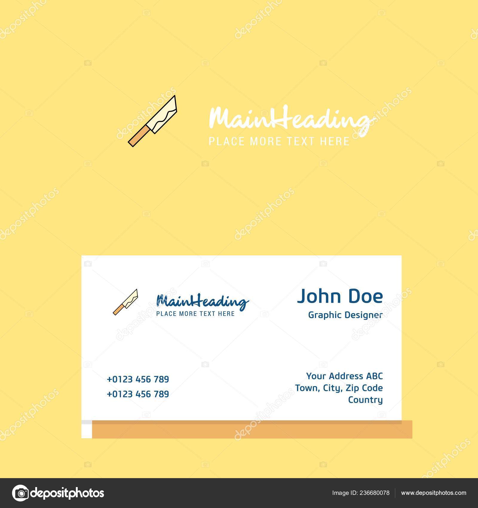 Knife Logo Design Business Card Template Elegant Corporate Identity ...