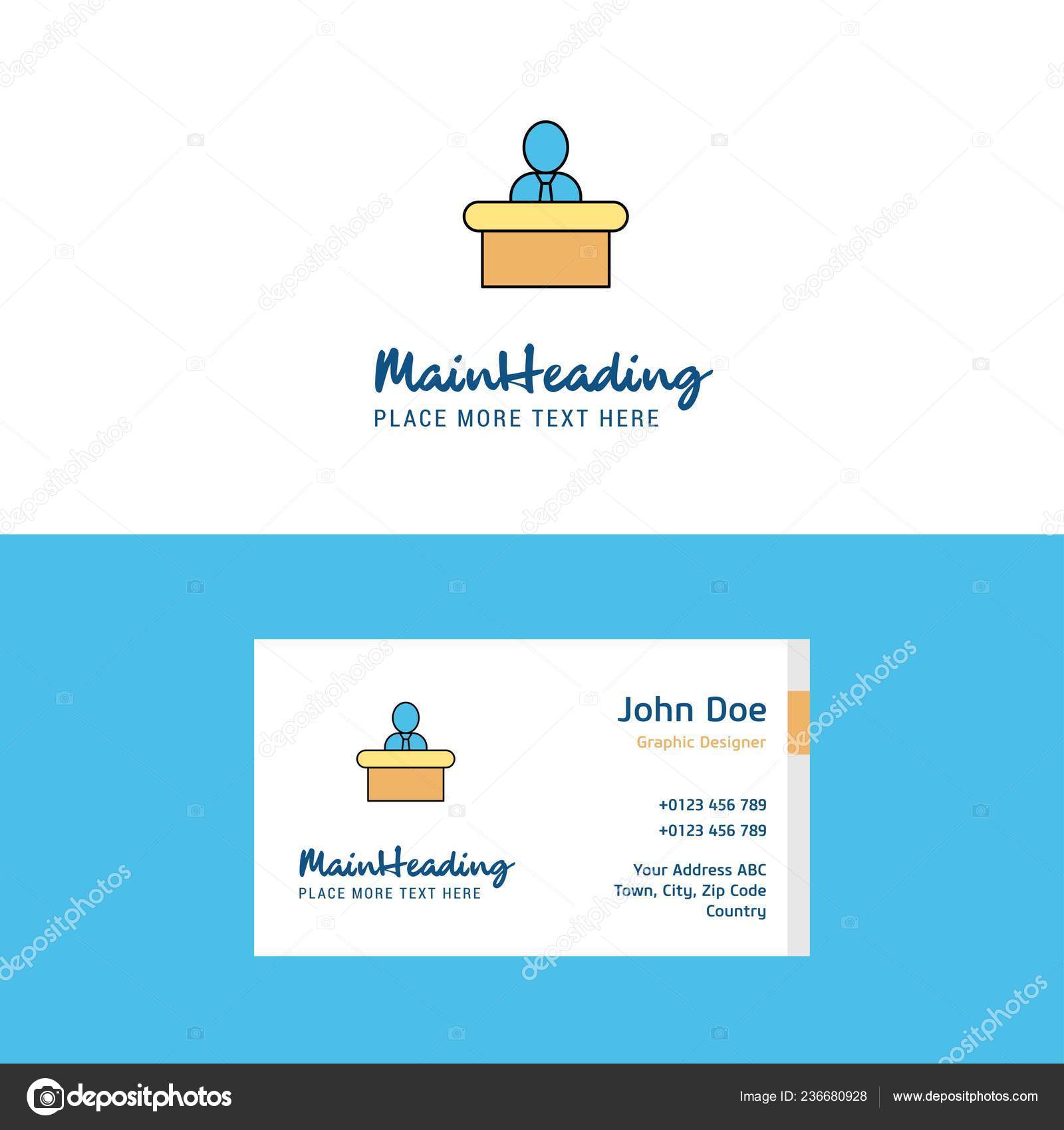 Flat Reception Logo Visiting Card Template Busienss Concept Logo Design ...