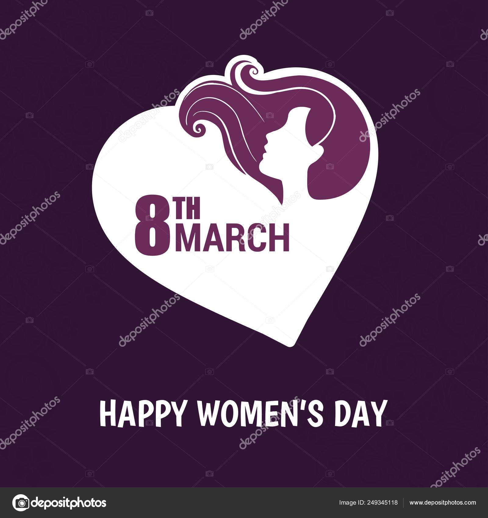 8 March logo vector design with international women's day backgr Stock ...