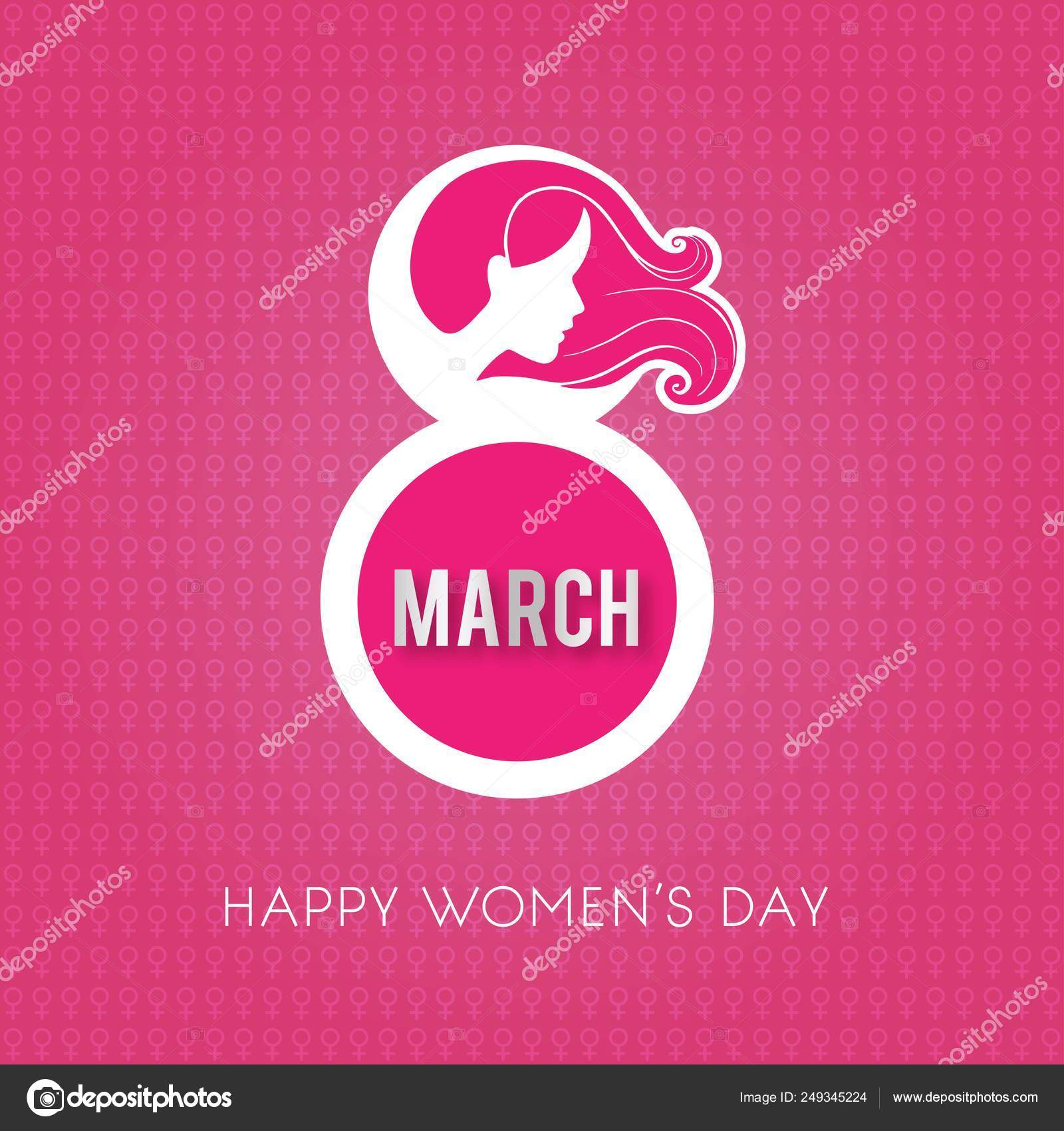 8 March logo vector design with international women's day backgr Stock ...