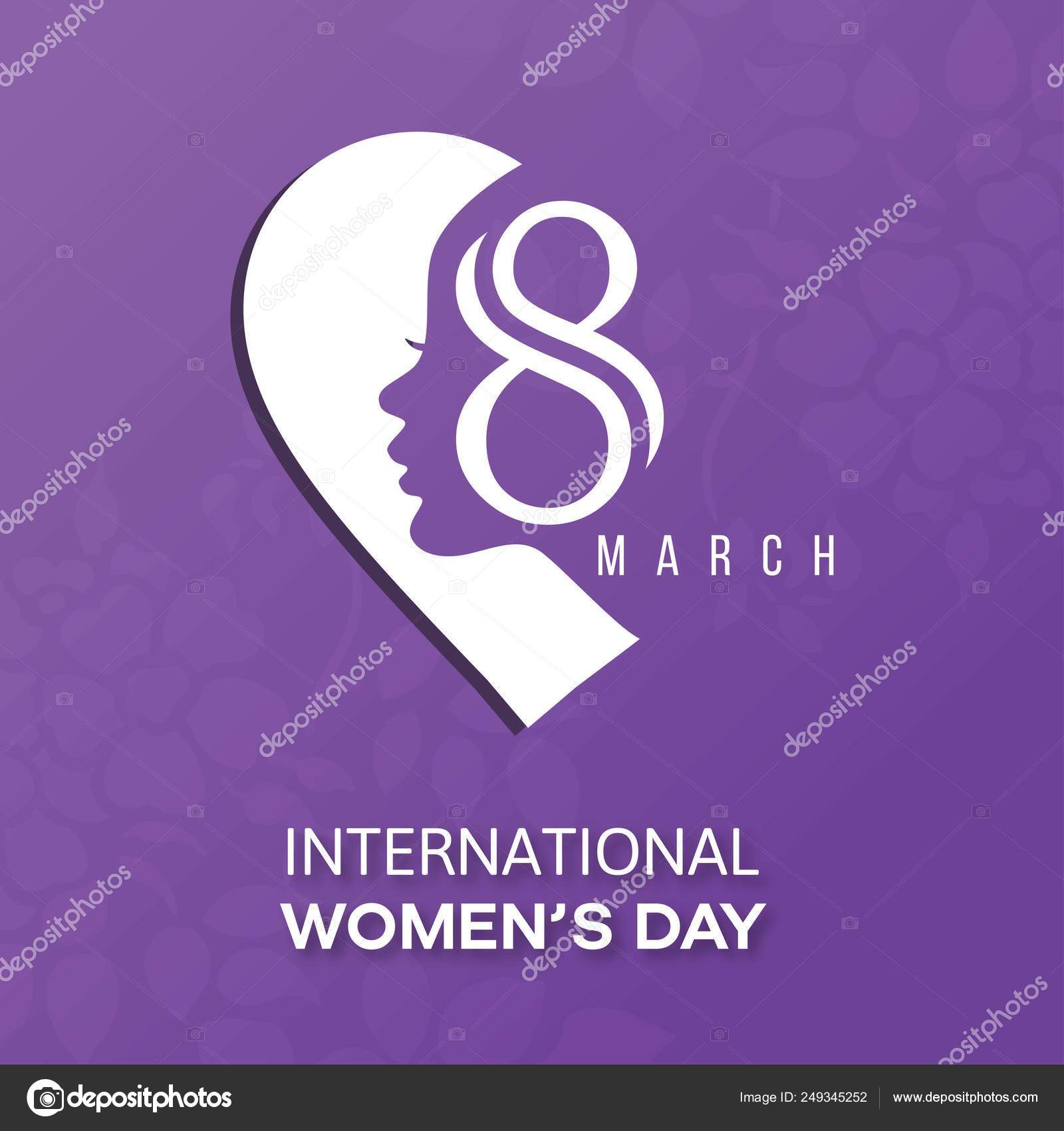 8 Marzo logo vector diseño con backgr Día Internacional de la Mujer ...