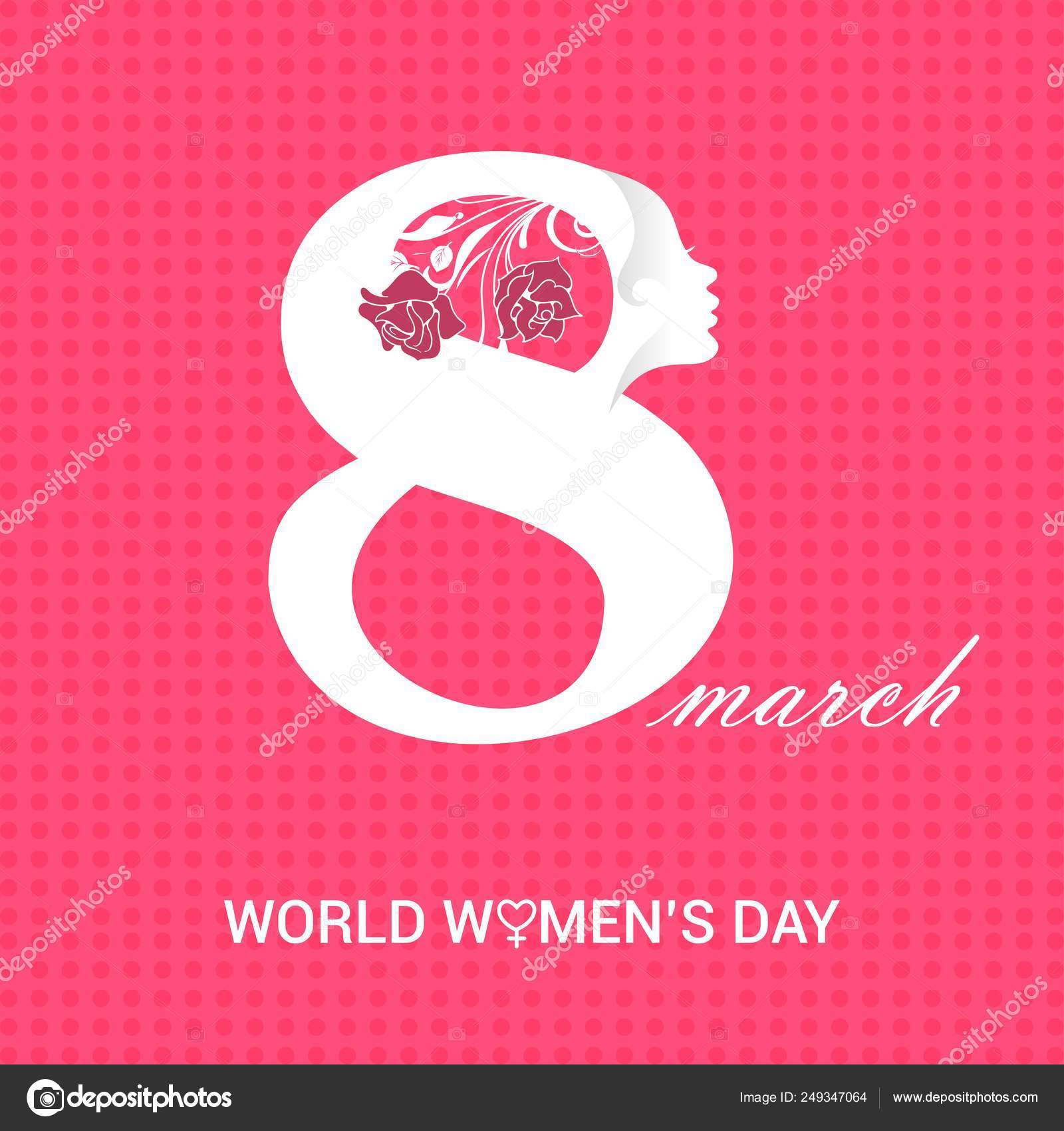 8 March logo vector design with international women's day backgr Stock ...