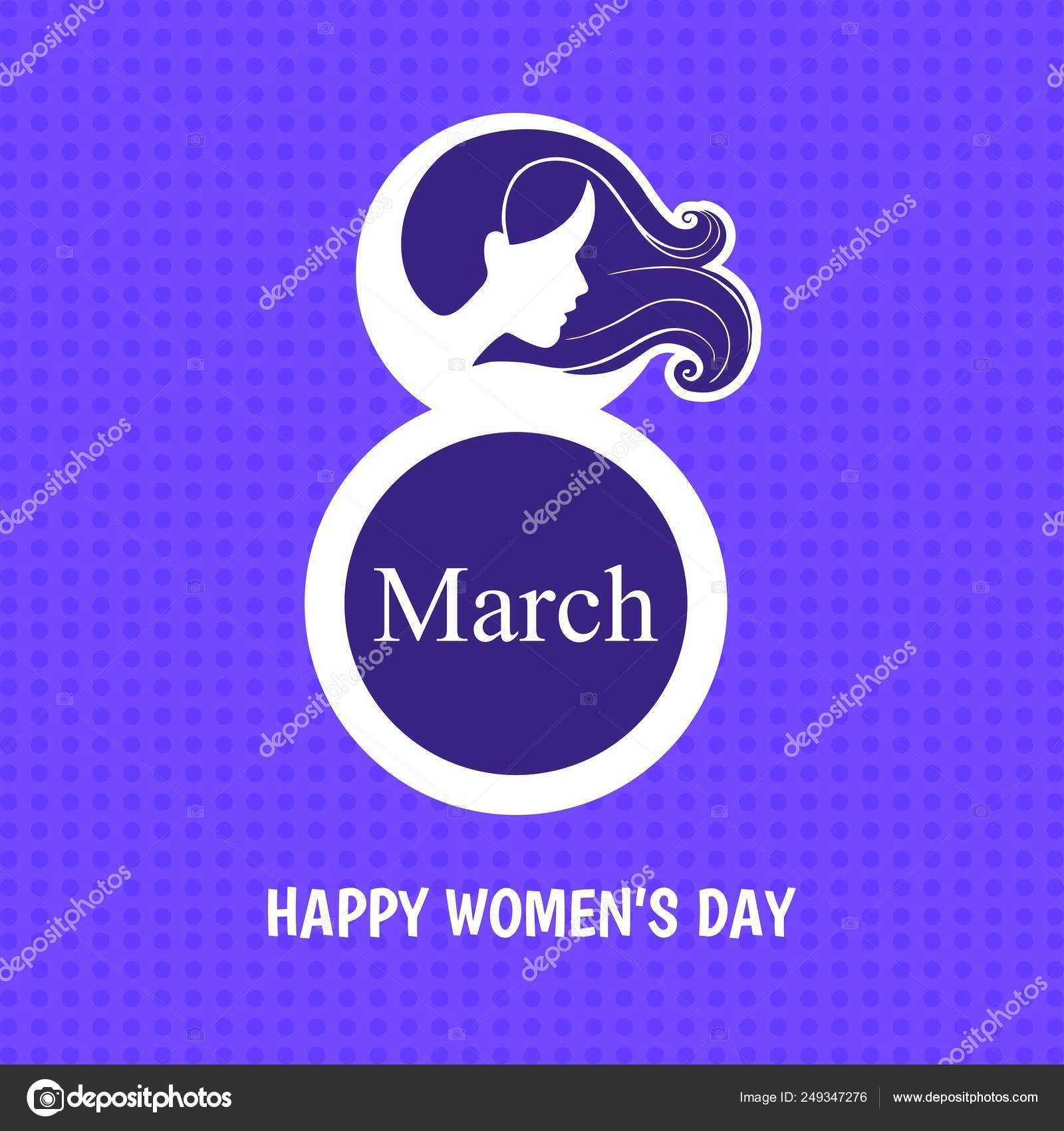 8 March logo vector design with international women's day backgr Stock ...
