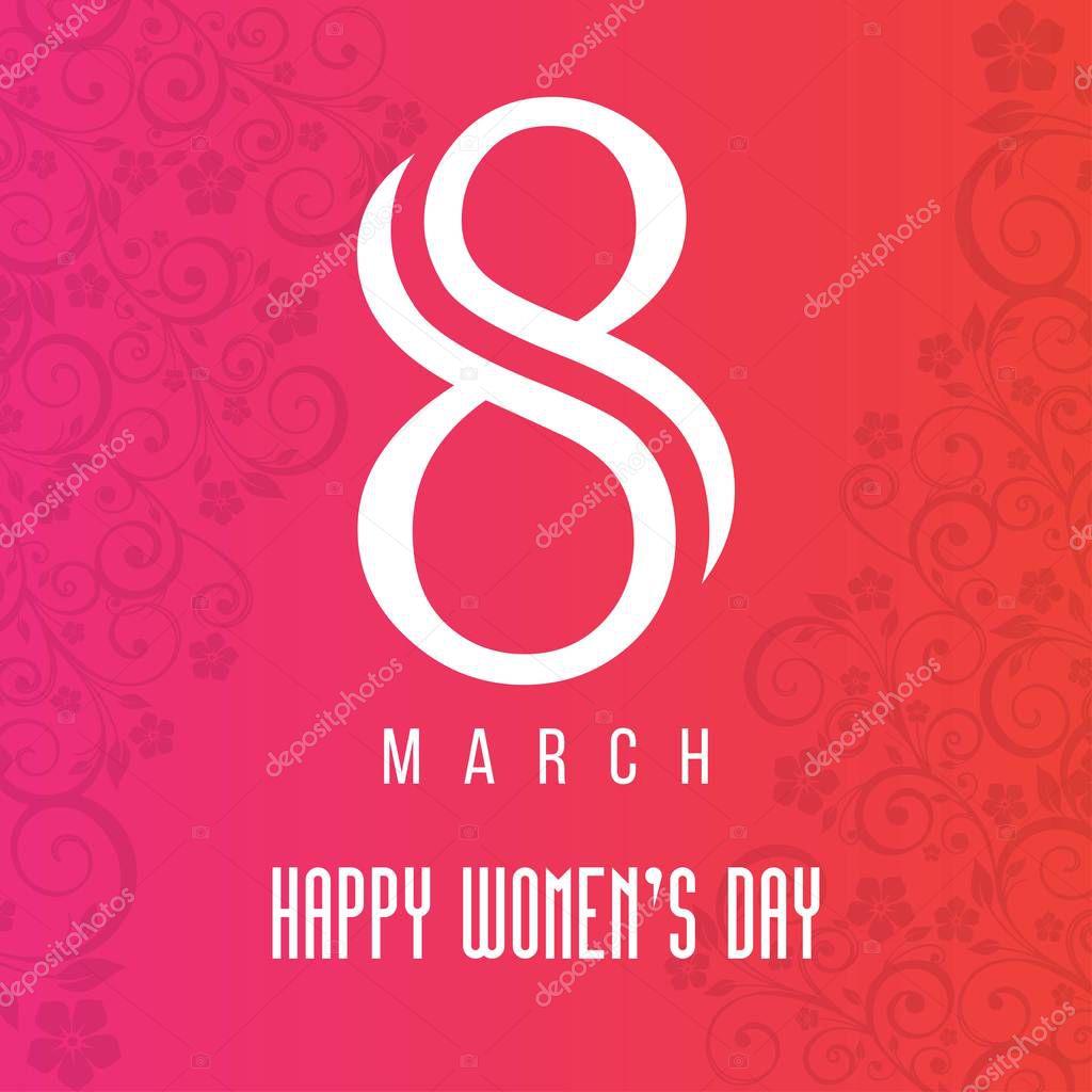 8 Marzo logo vector diseño con backgr Día Internacional de la Mujer ...