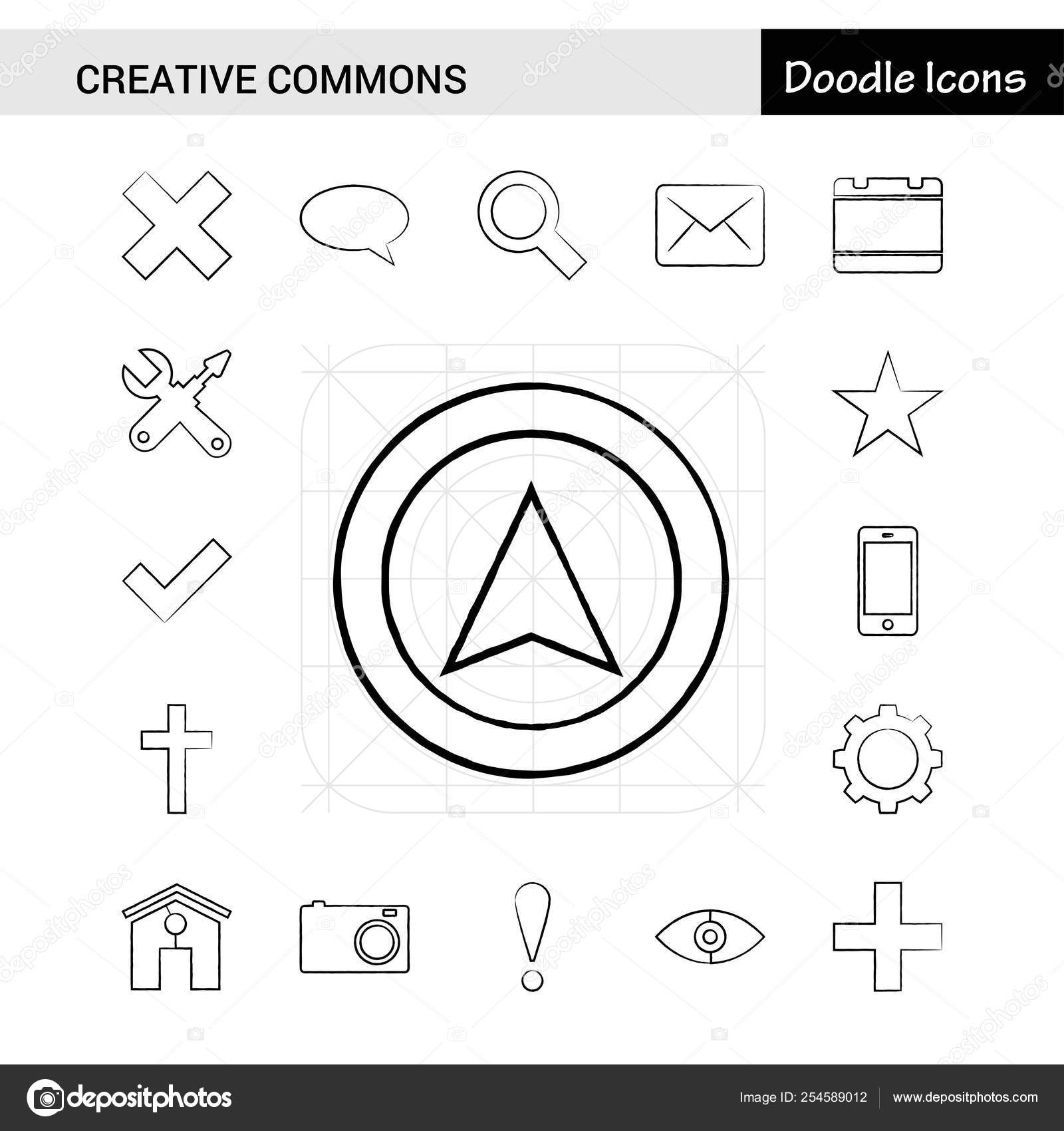 Set Creative Commons Hand Drawn Icon Set Stock Vector by ©ibrandify ...