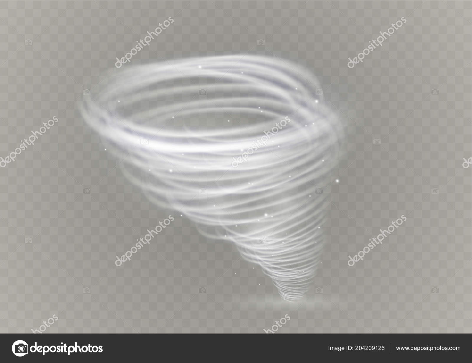 A glowing tornado. Rotating wind. Beautiful wind effect. Isolated on a ...