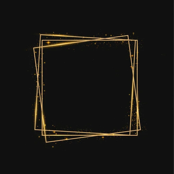 Golden shiny frames borders rim with light. Stock Vector by ...