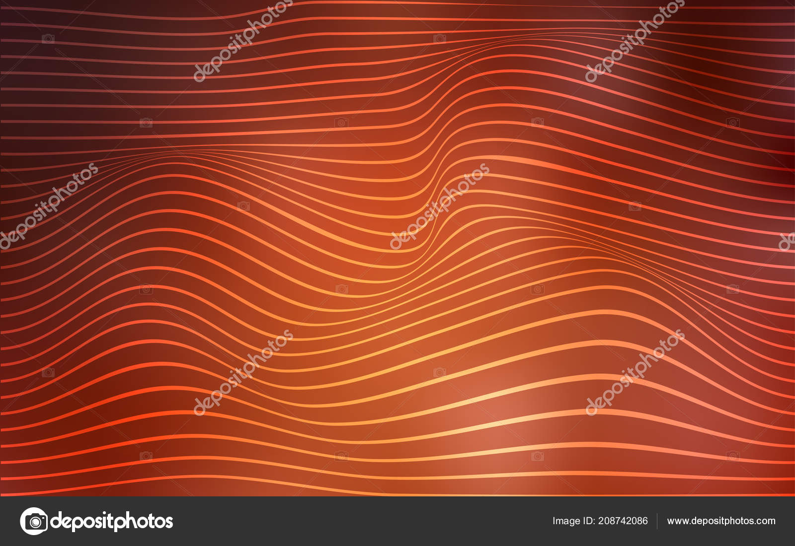 Light Orange Vector Template Bent Lines Elegant Bright Illustration ...