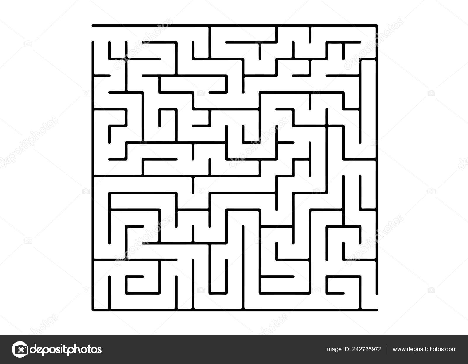 White Vector Background Black Maze Maze Design Simple Style White Stock ...