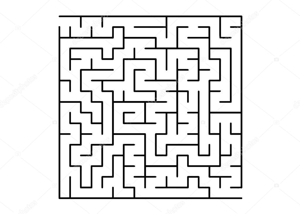 Diseño de vector blanco con un laberinto negro, acertijo. Laberinto de ...