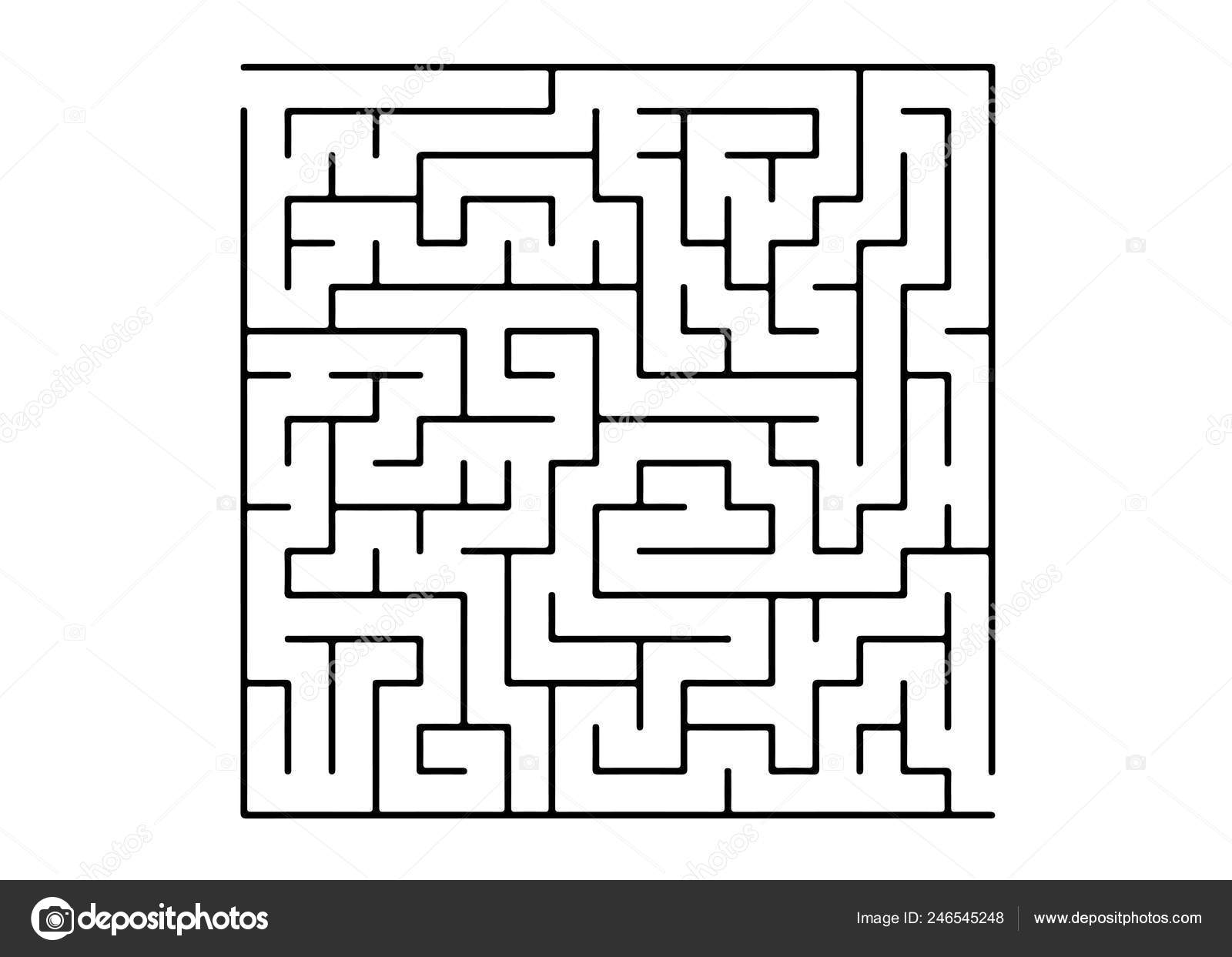 White Vector Background Black Maze Simple Illustration Maze White ...