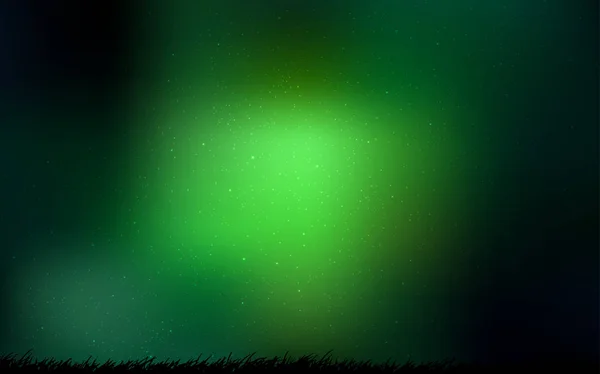 Dark Green vector background with astronomical stars. Shining colored ...