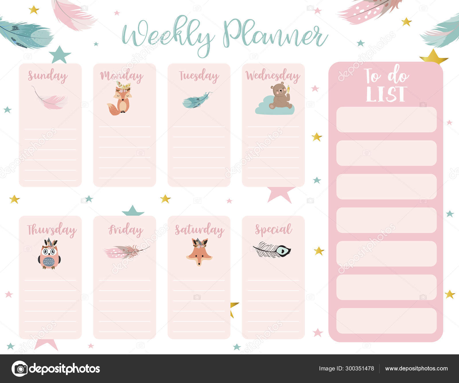 Cute Weekly Calendar