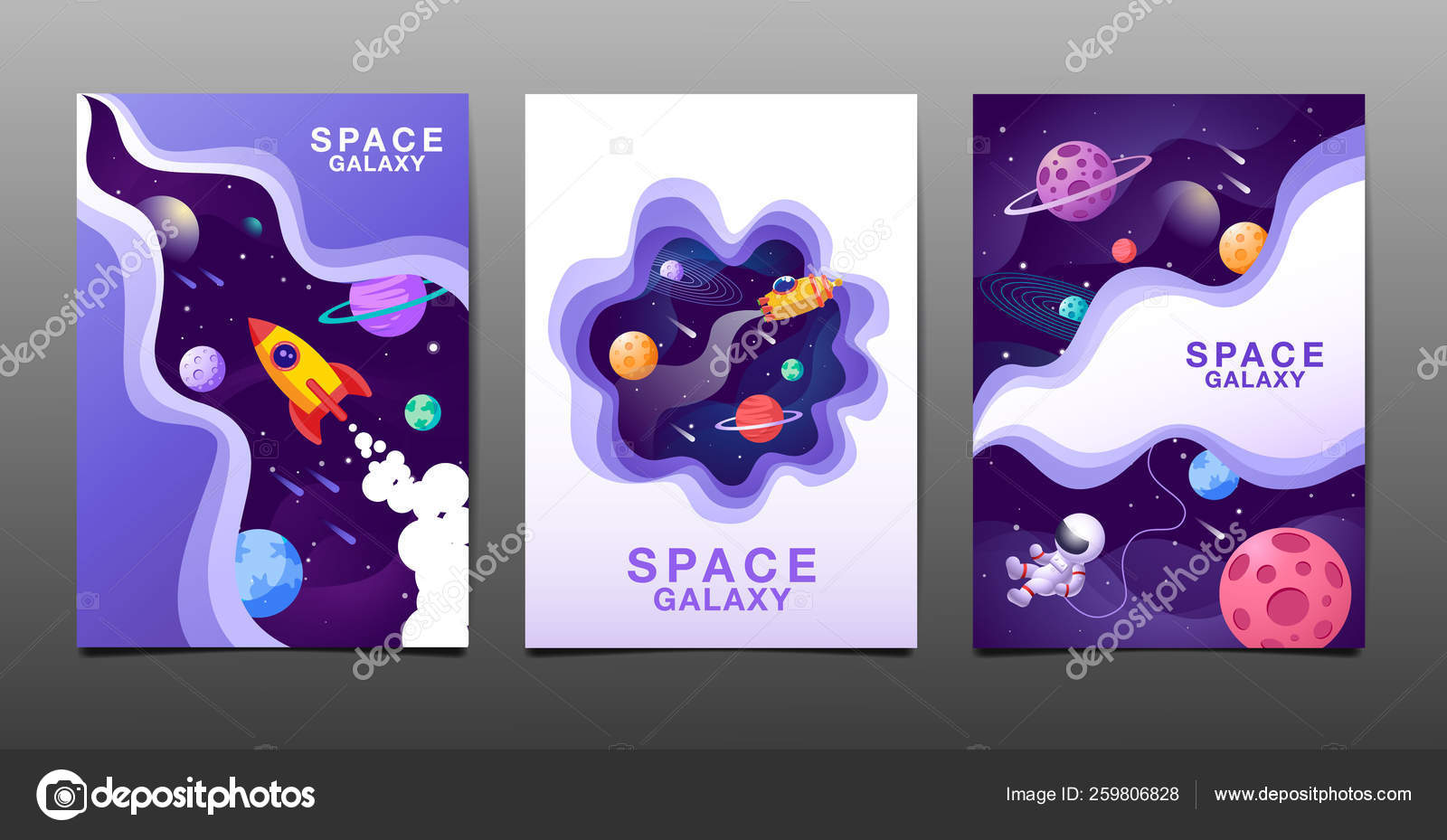 Set of banner templates. universe. space. space galaxy, design. Stock ...