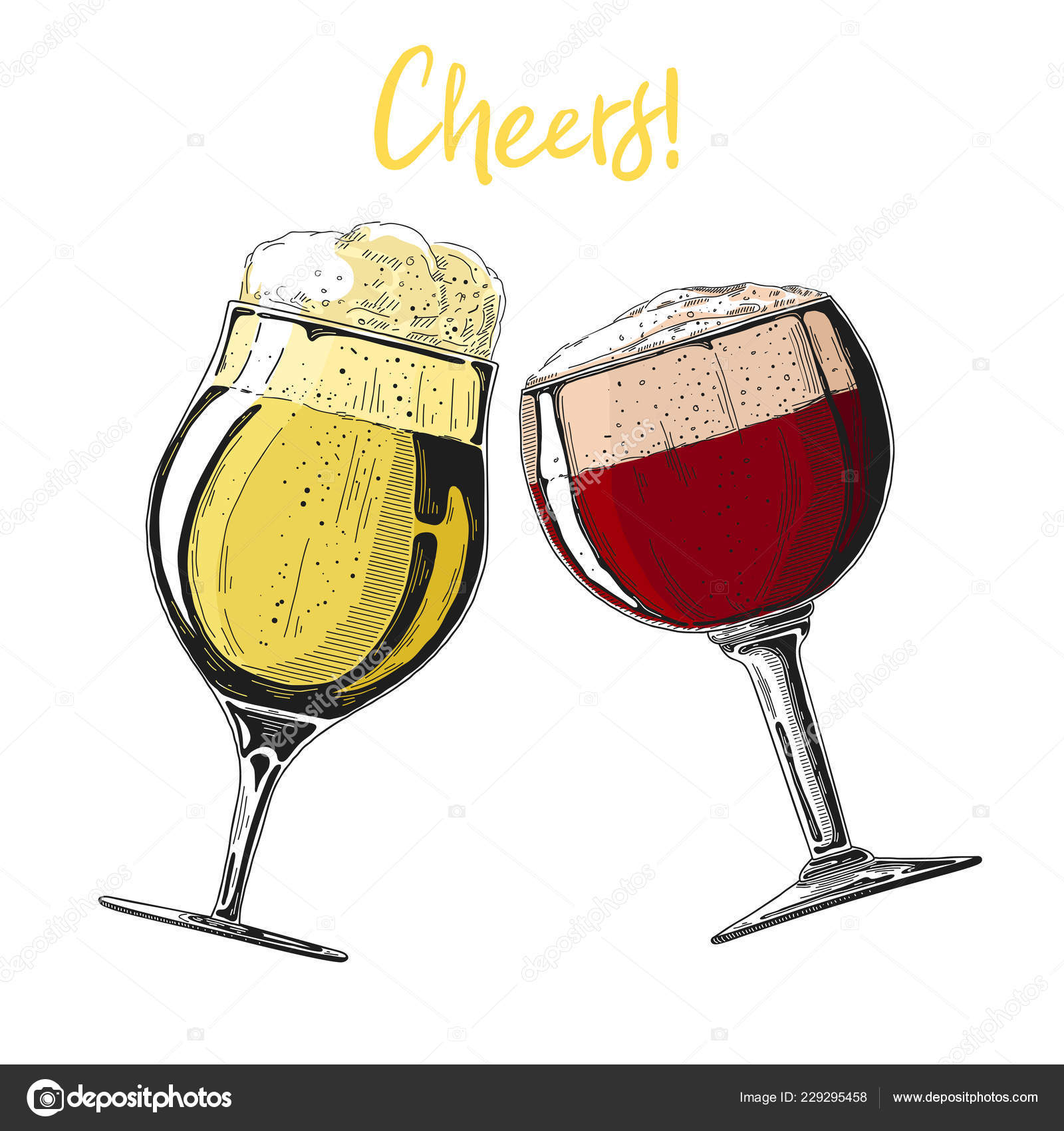 Wine Glass Cheers Vector