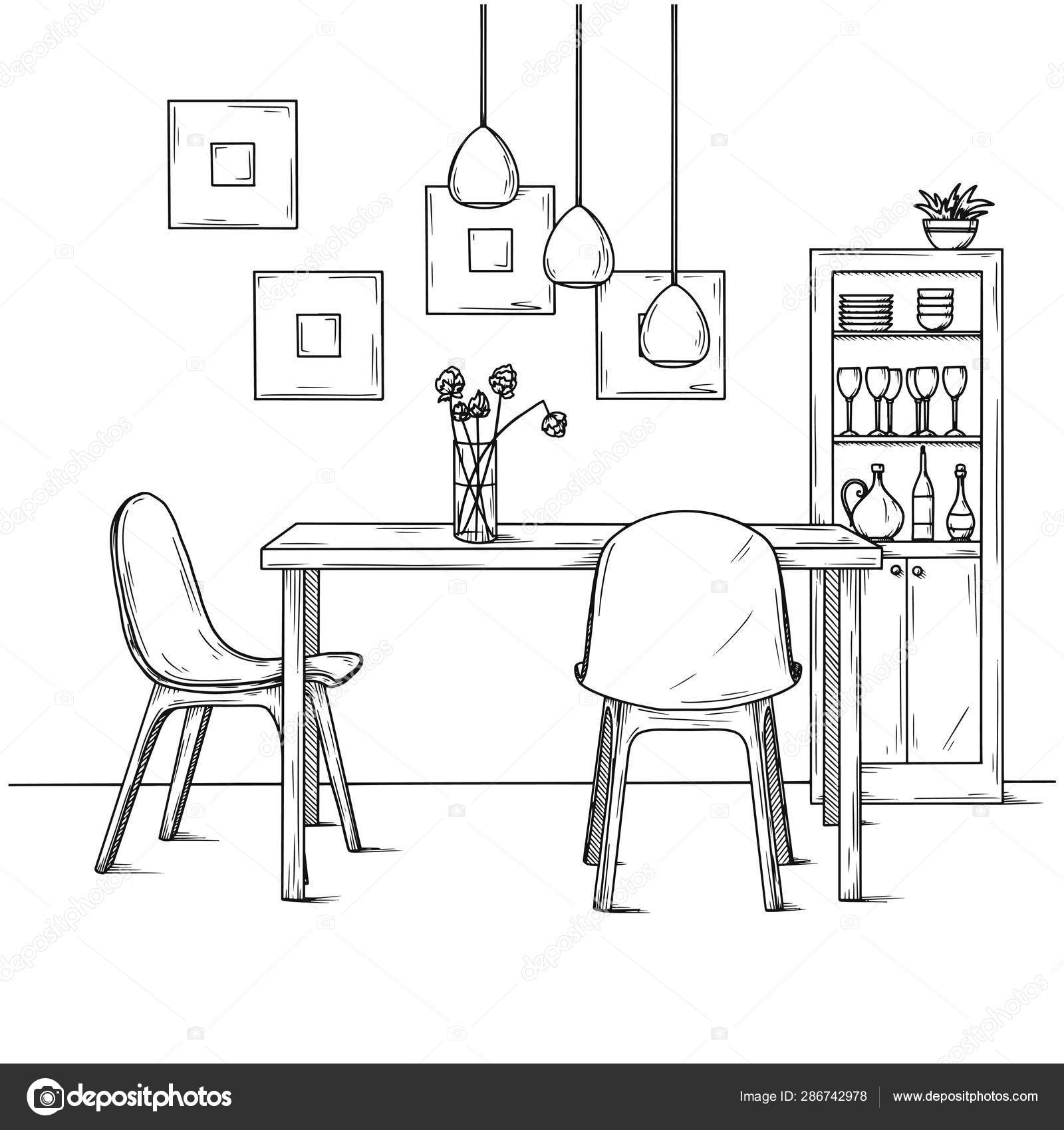 Dining Room Table Drawing