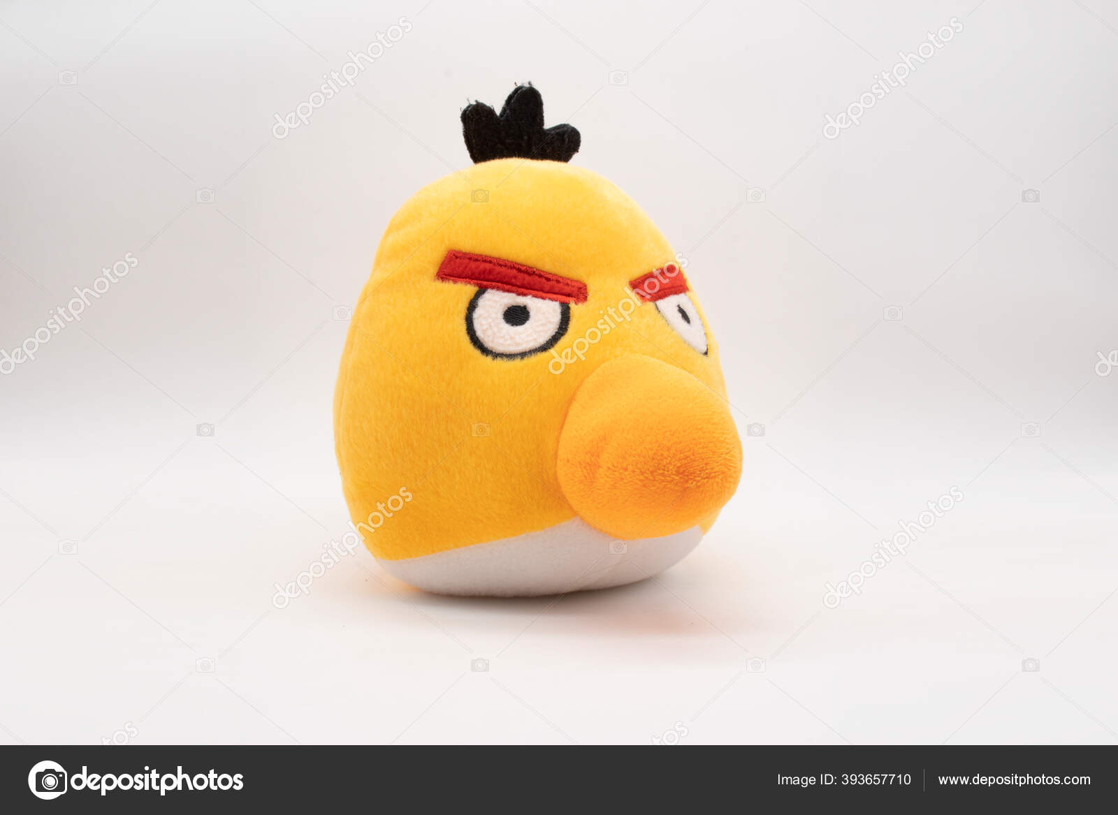 Yellow Angry Birds Teddy Soft Toy Isolated White Background Front ...