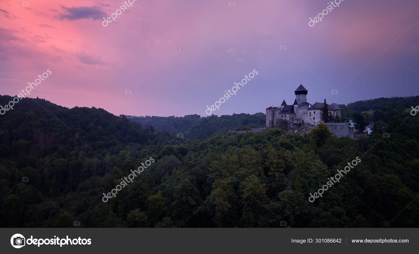 Aerial View Castle Sovinec Eulenburg Robust Medieval Fortress One ...