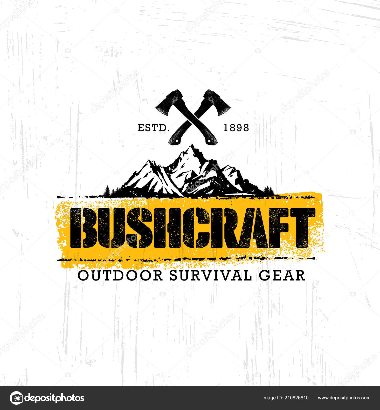 Bushcraft Outdoor Adventure Prepper Survival Equipment Vector Banner ...
