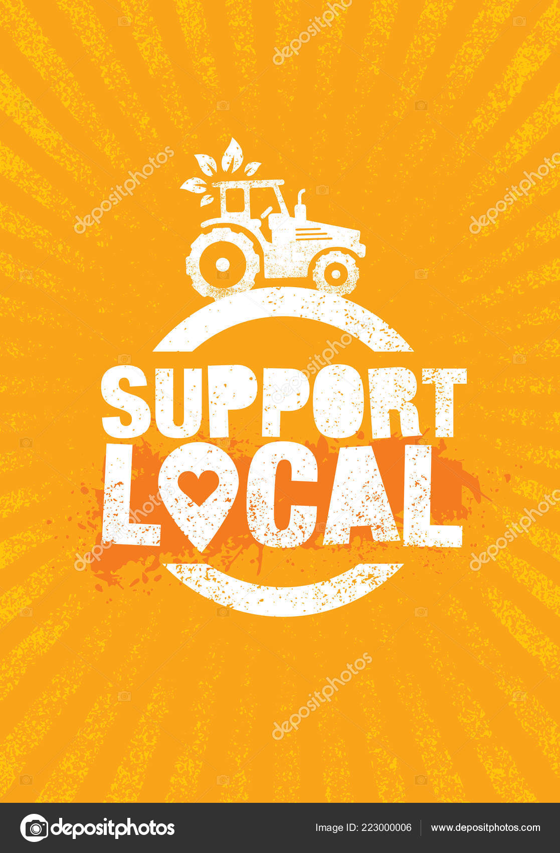 Support Your Local Farmers Banner Template Organic Food Concept Stock ...