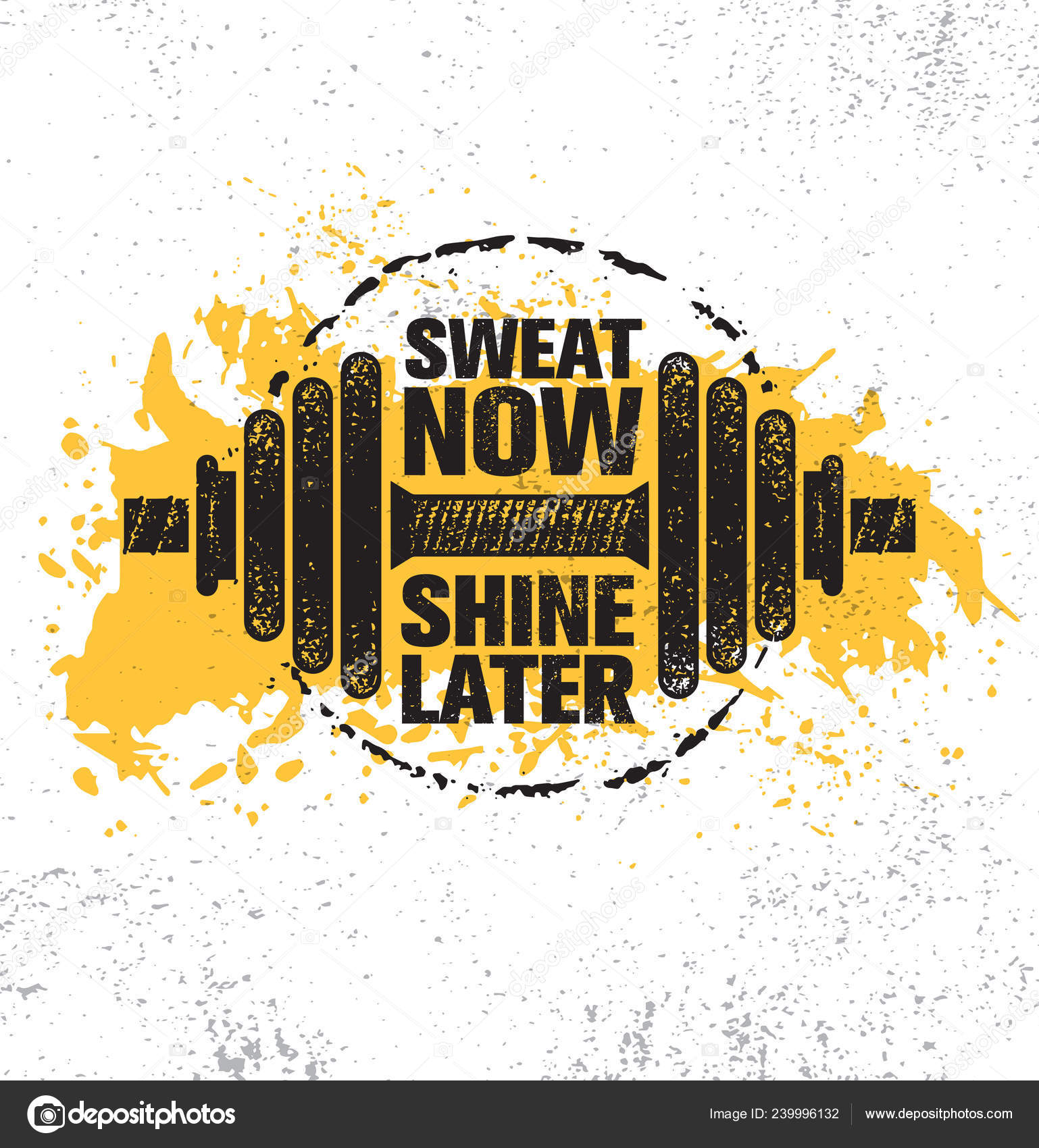 Sweat Now Shine Later Workout Fitness Motivation Quote Creative Vector ...