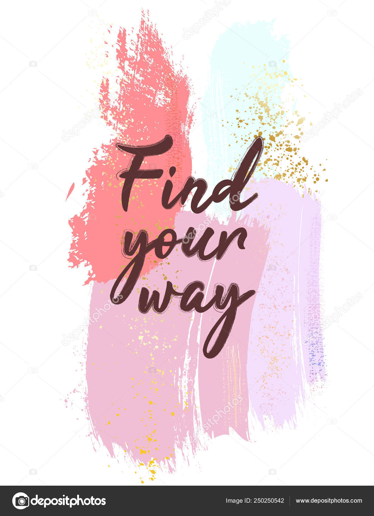 Find your way quote text. Vector brush stroke design. Modern creative ...