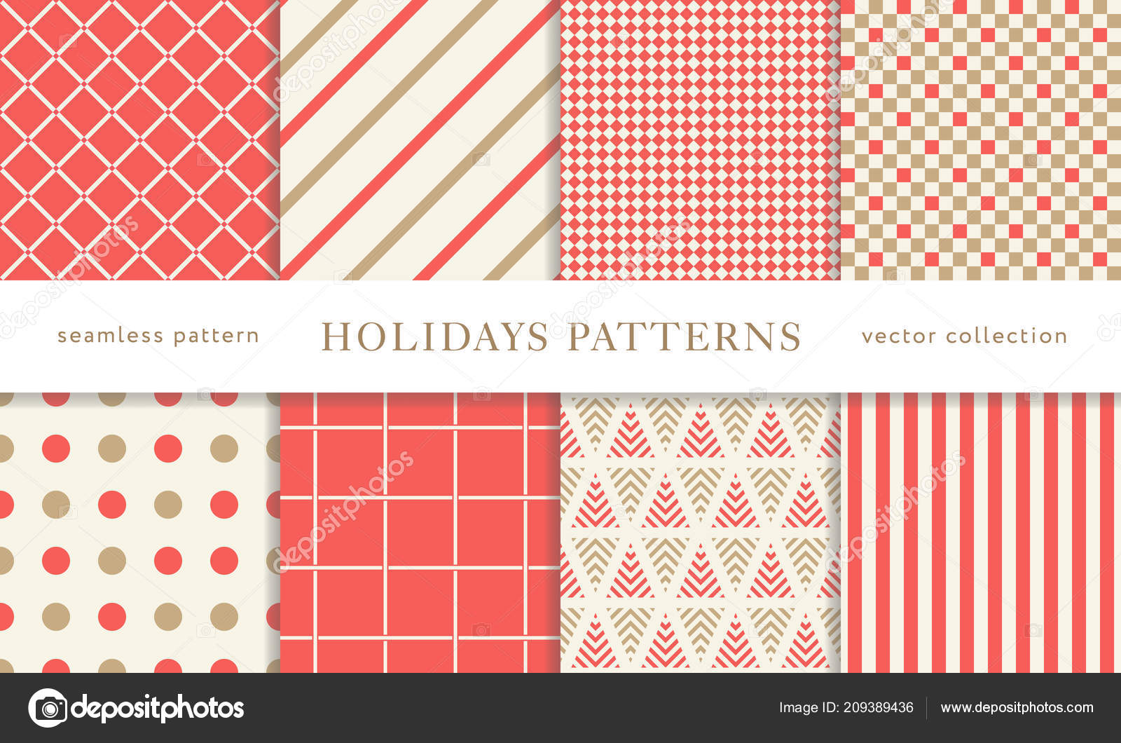 Winter holidays seamless patterns Stock Vector Image by ©ddok #209389436