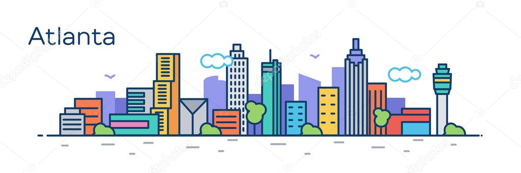 Downtown atlanta Vector Art Stock Images | Depositphotos