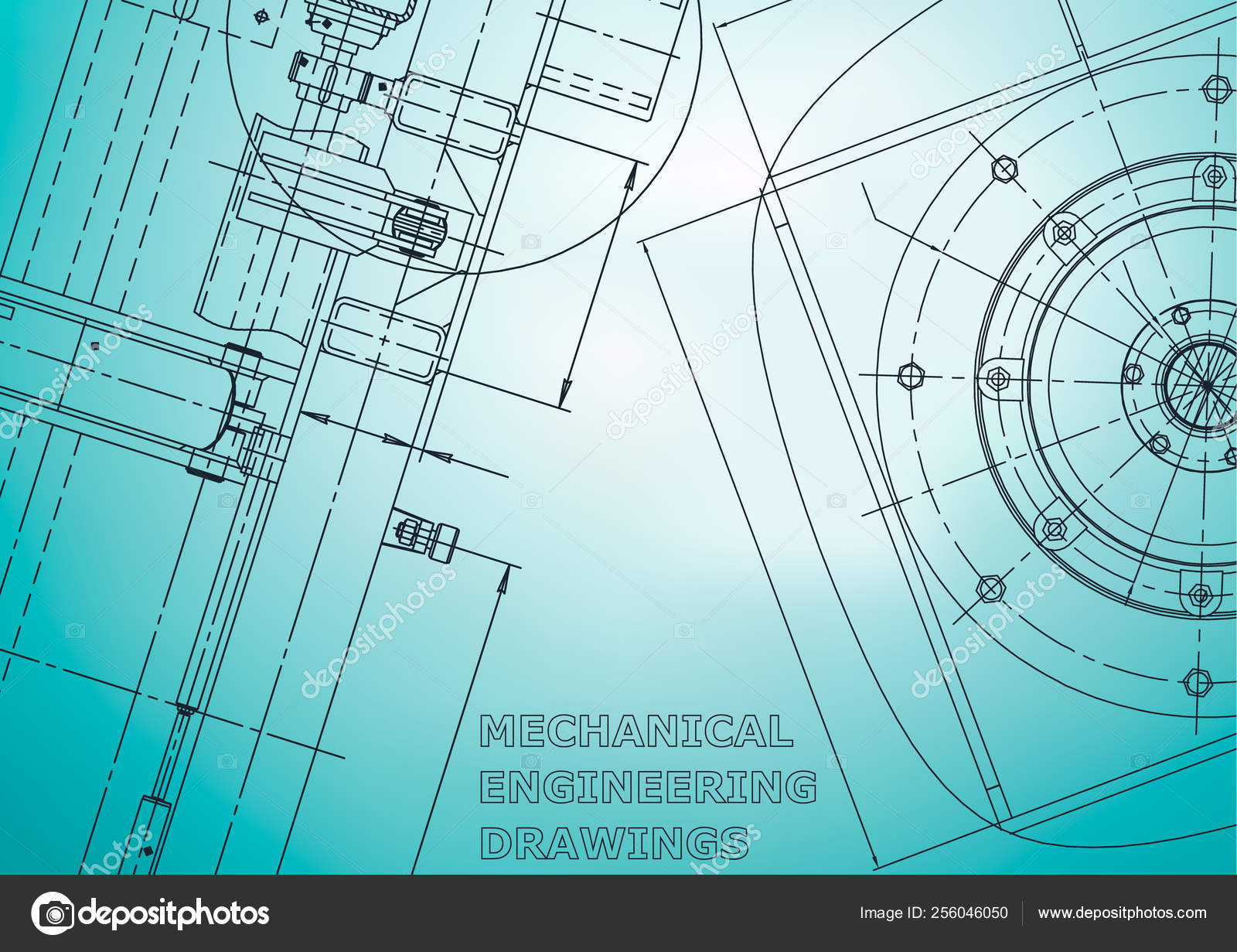Blueprint Vector Engineering Illustration Cover Flyer Banner Background ...