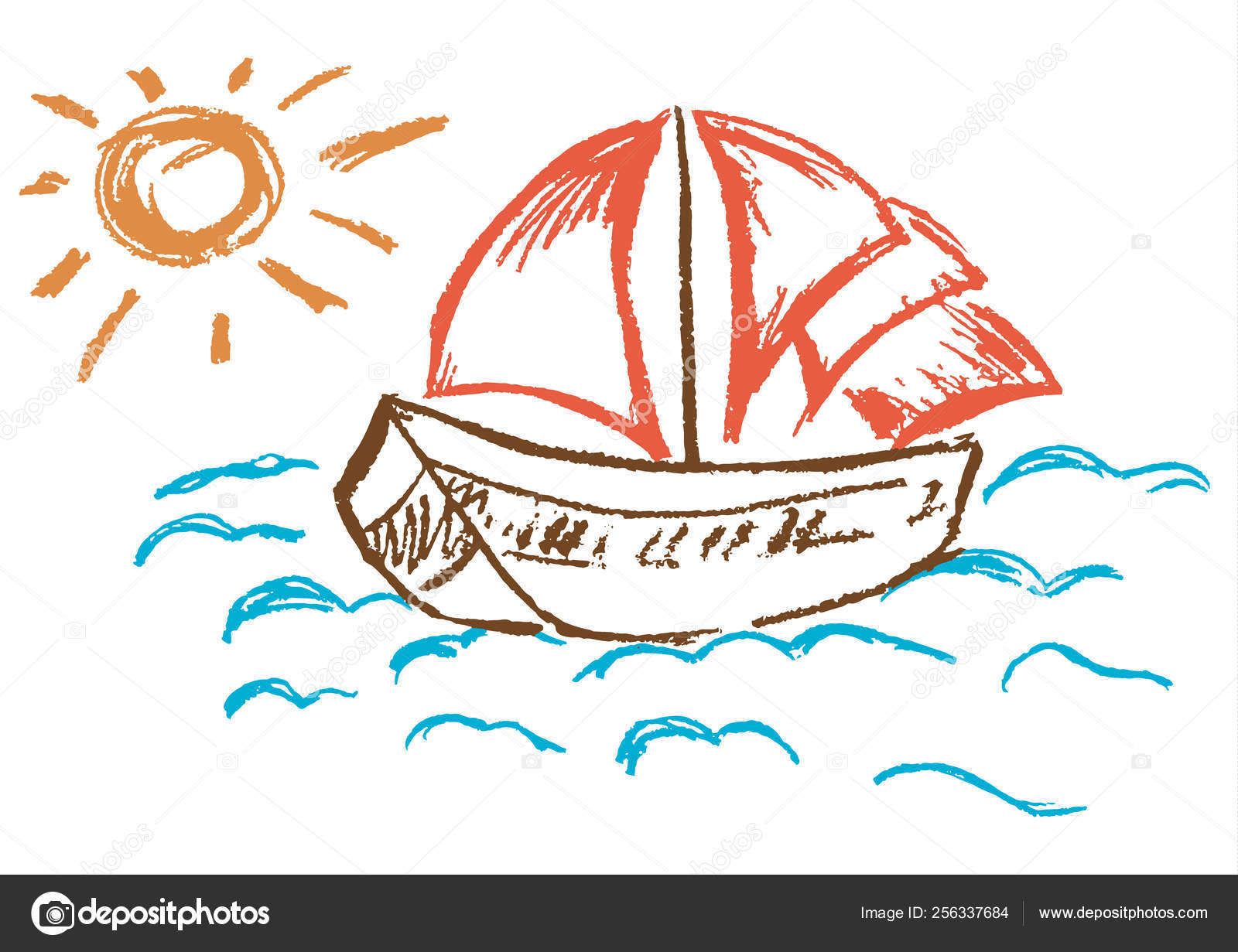 Cute children's drawing. Icons, signs, symbols, pins — Stock Vector ...