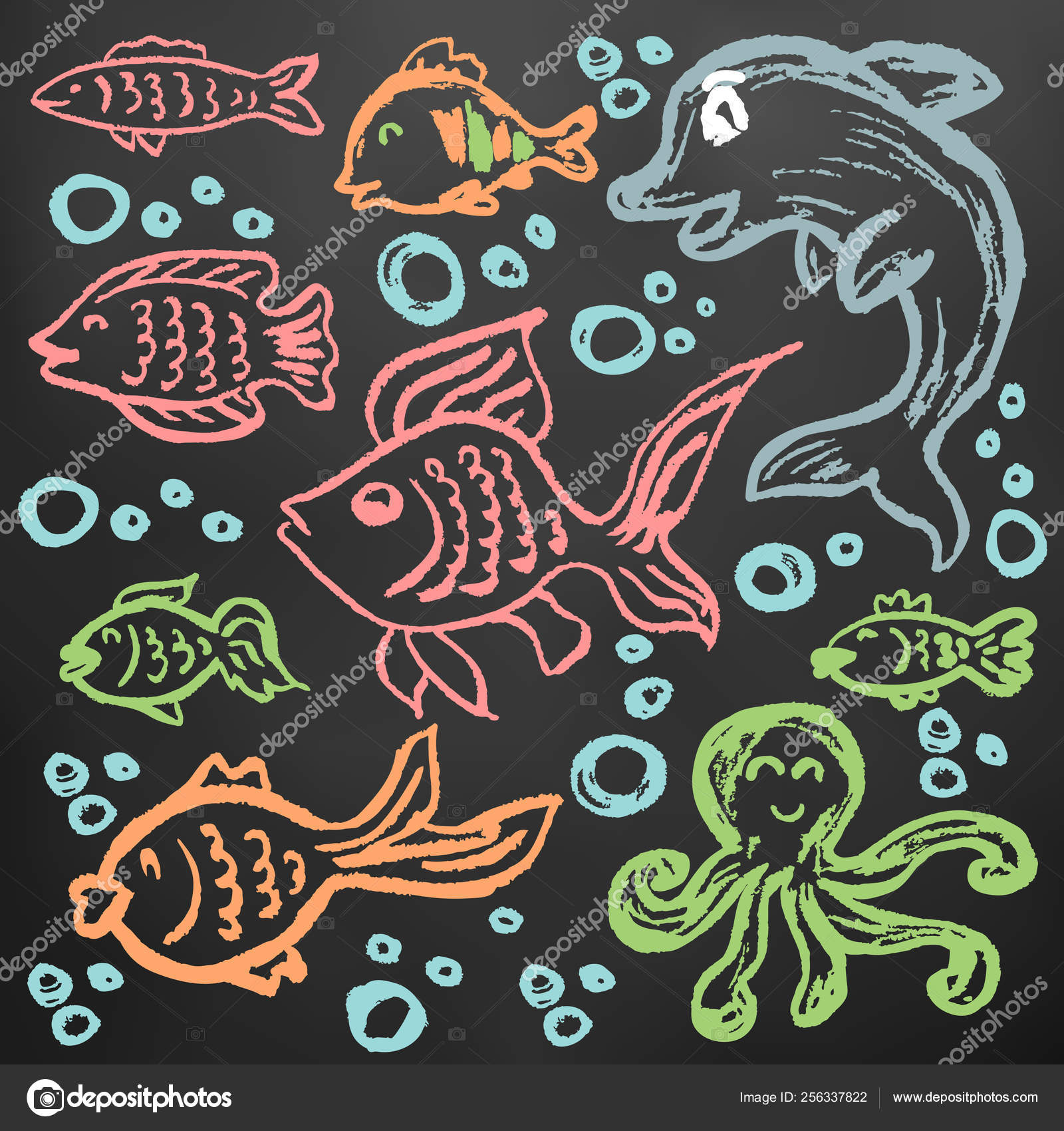 Cute children's drawing. Icons, signs, symbols, pins Stock Vector Image ...